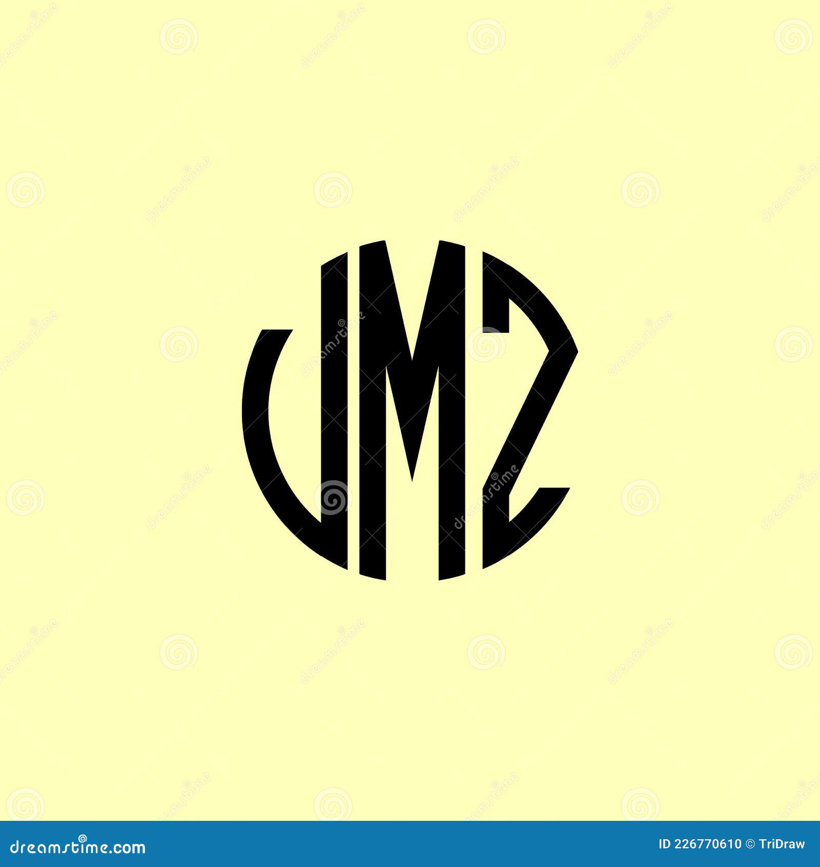 Creative Rounded Initial Letters VMZ Logo Stock Vector - Illustration of simple, graphic: 226770610