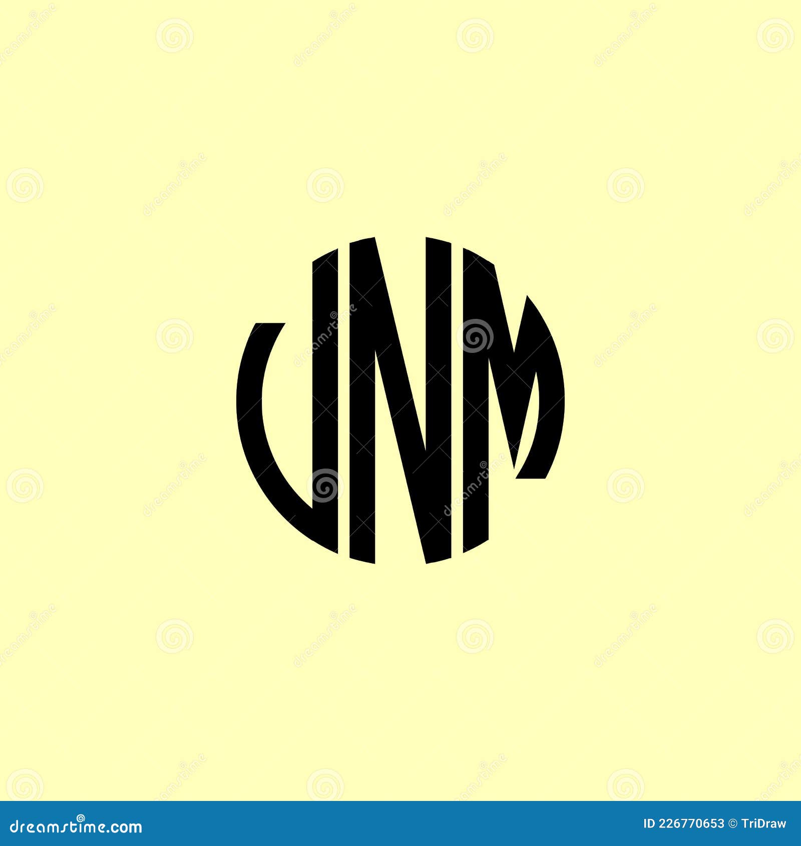 Creative Rounded Initial Letters VNM Logo Stock Vector - Illustration ...