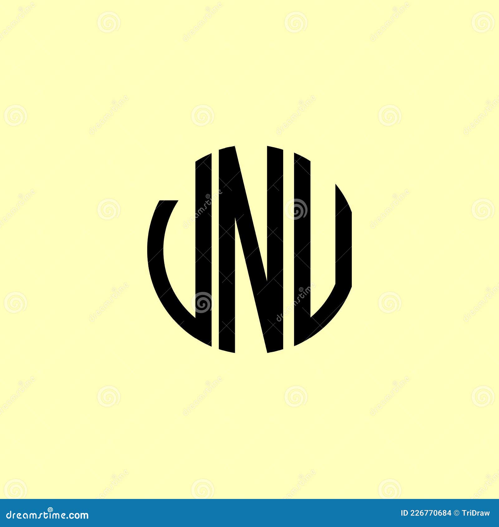 Creative Rounded Initial Letters VNU Logo Stock Vector - Illustration ...