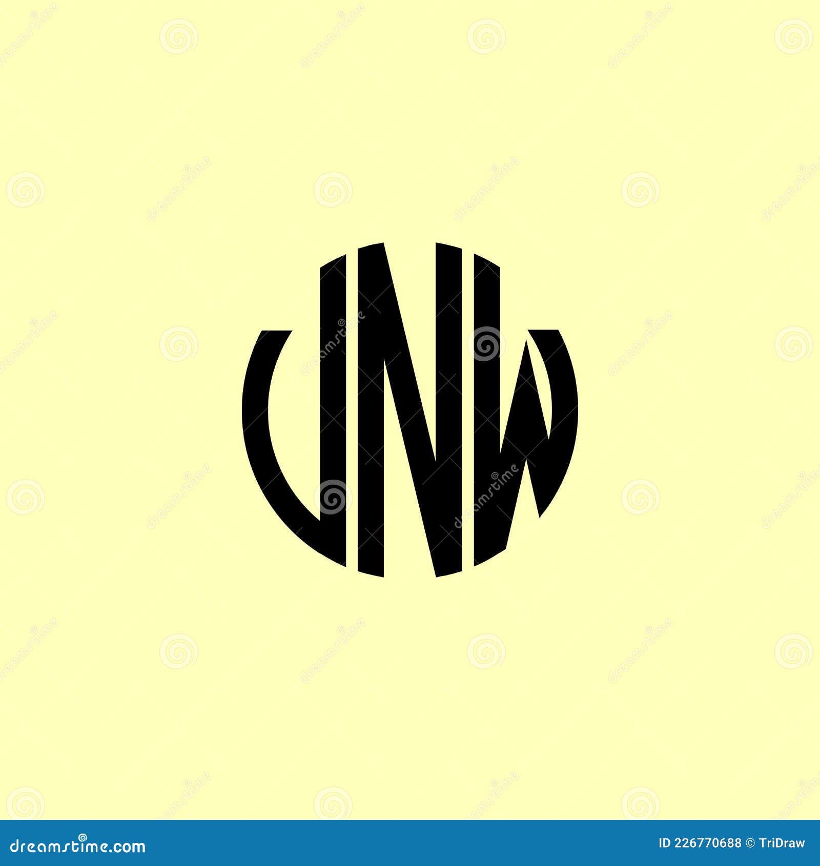 Creative Rounded Initial Letters VNW Logo Stock Vector - Illustration of icon, simple: 226770688