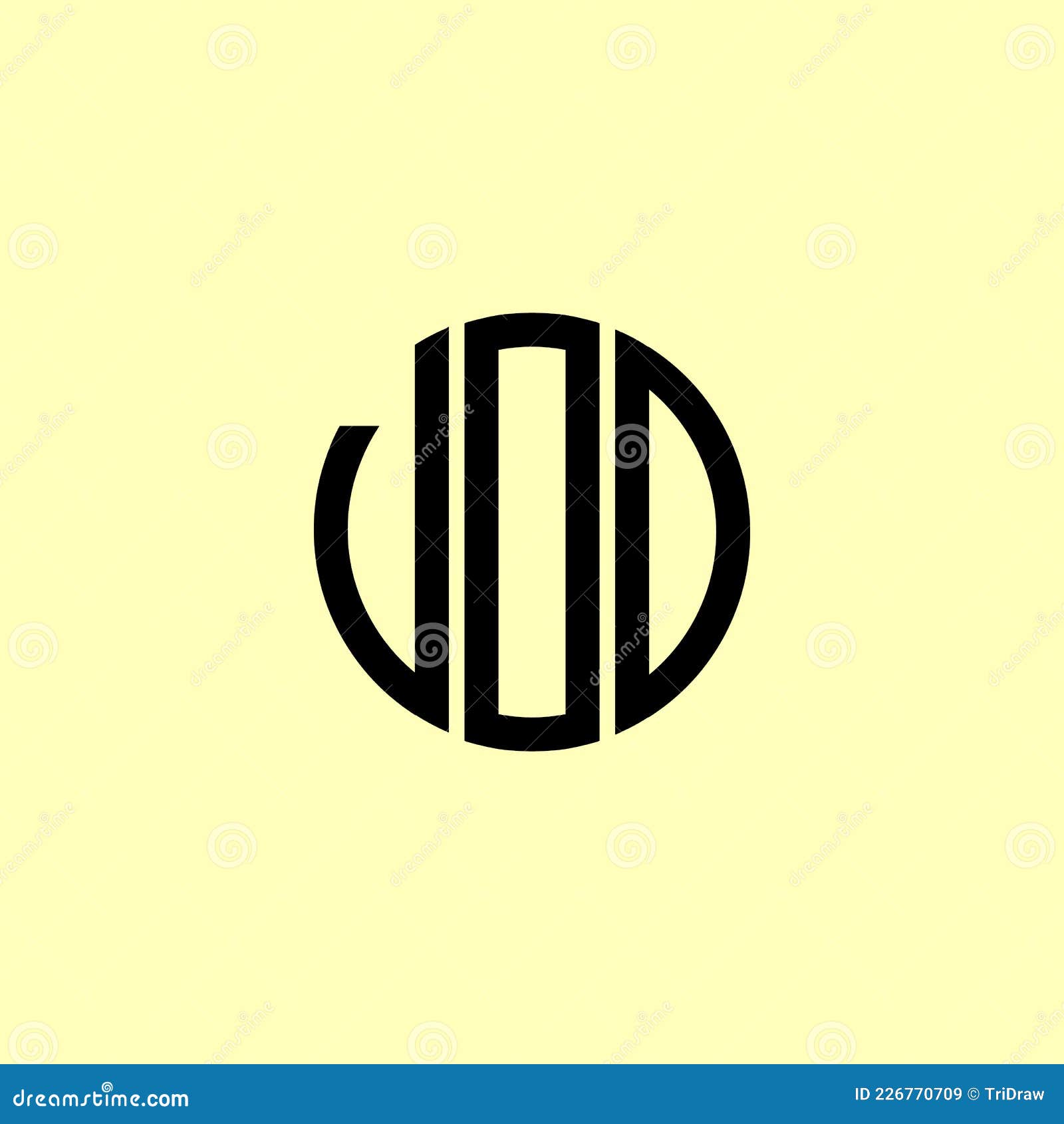 Creative Rounded Initial Letters VOD Logo Stock Vector - Illustration ...