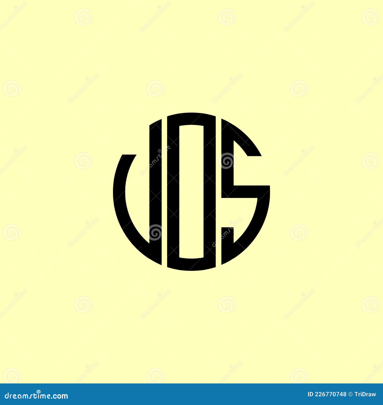 Creative Rounded Initial Letters VOS Logo Vector Illustration ...