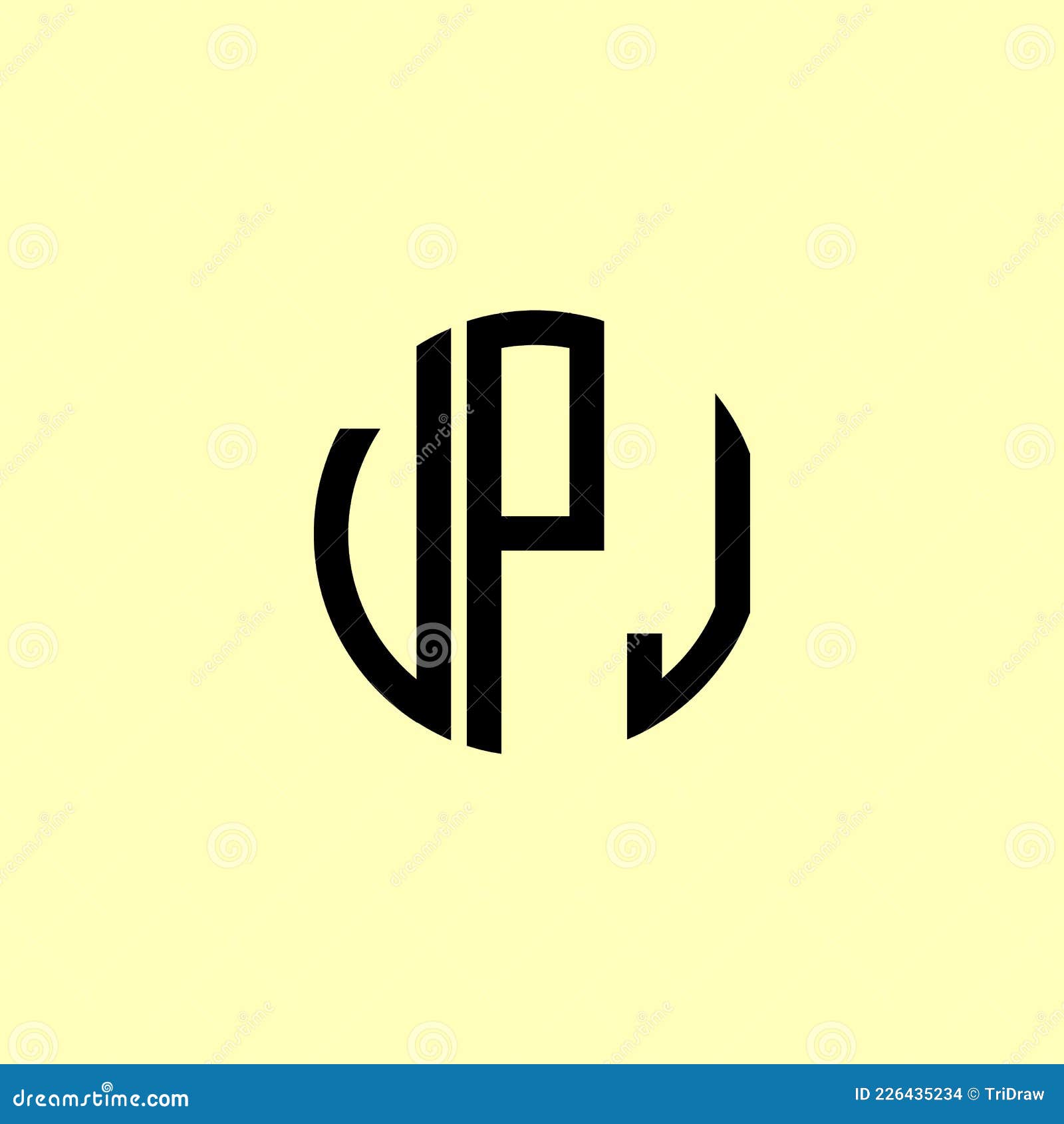 Creative Rounded Initial Letters VPJ Logo Stock Vector - Illustration ...