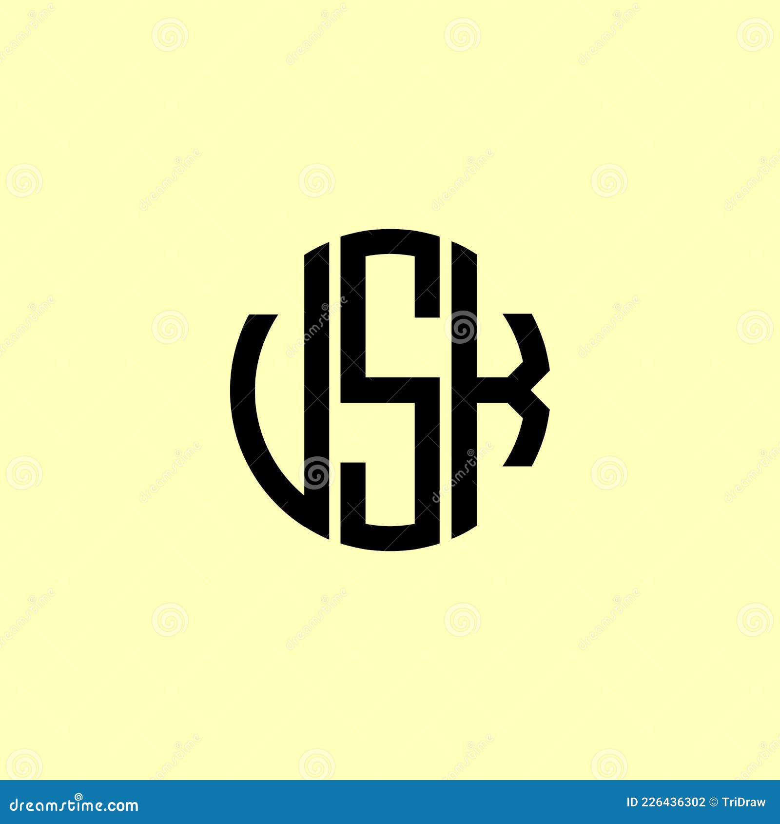 Creative Rounded Initial Letters VSK Logo Stock Vector - Illustration ...