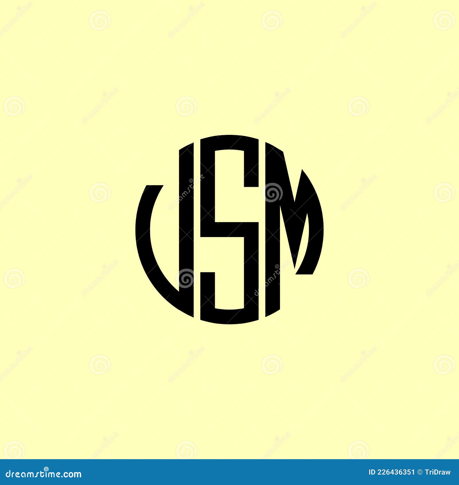Creative Rounded Initial Letters VSM Logo Stock Vector - Illustration ...