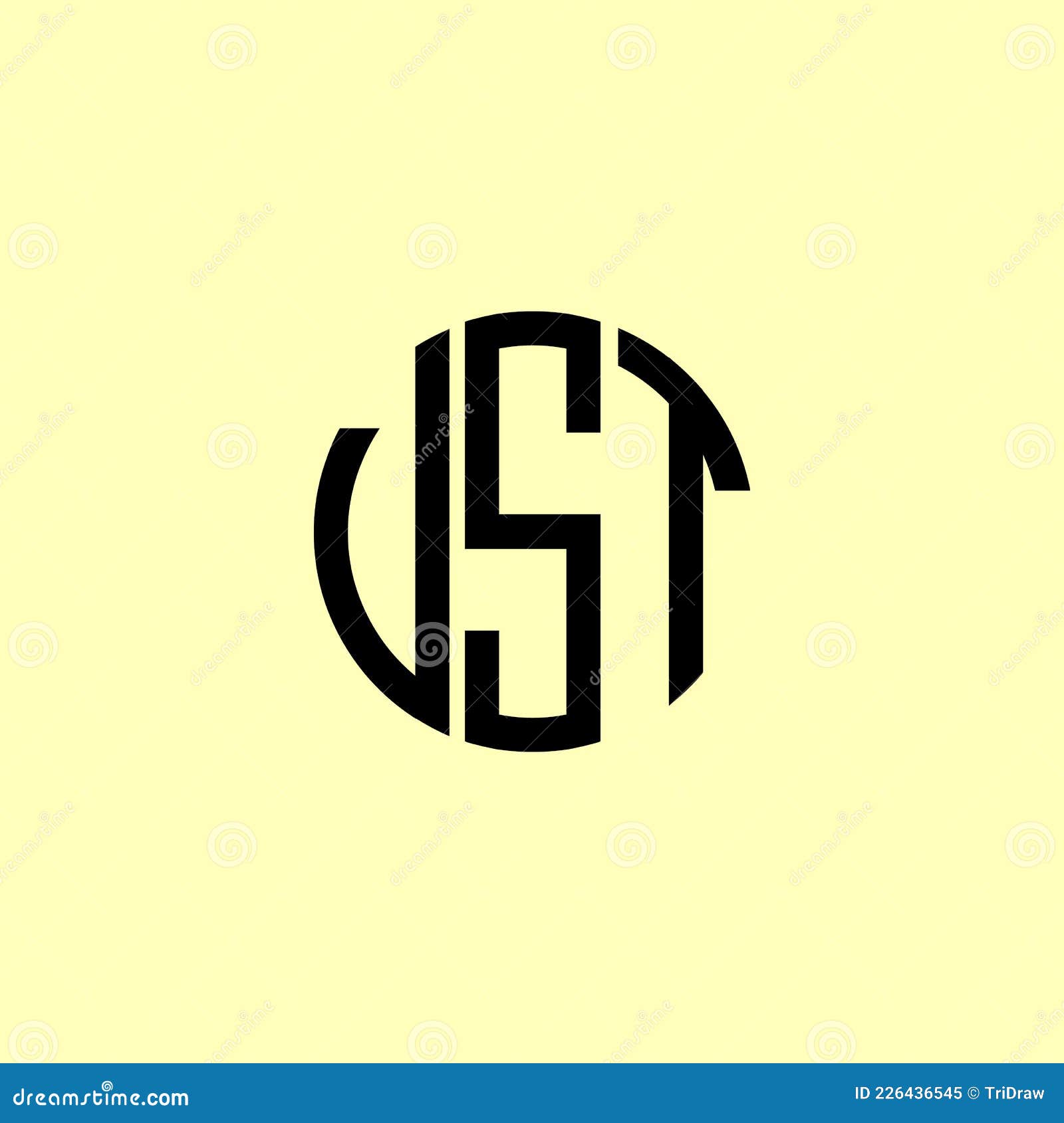 Creative Rounded Initial Letters VST Logo Stock Vector - Illustration ...