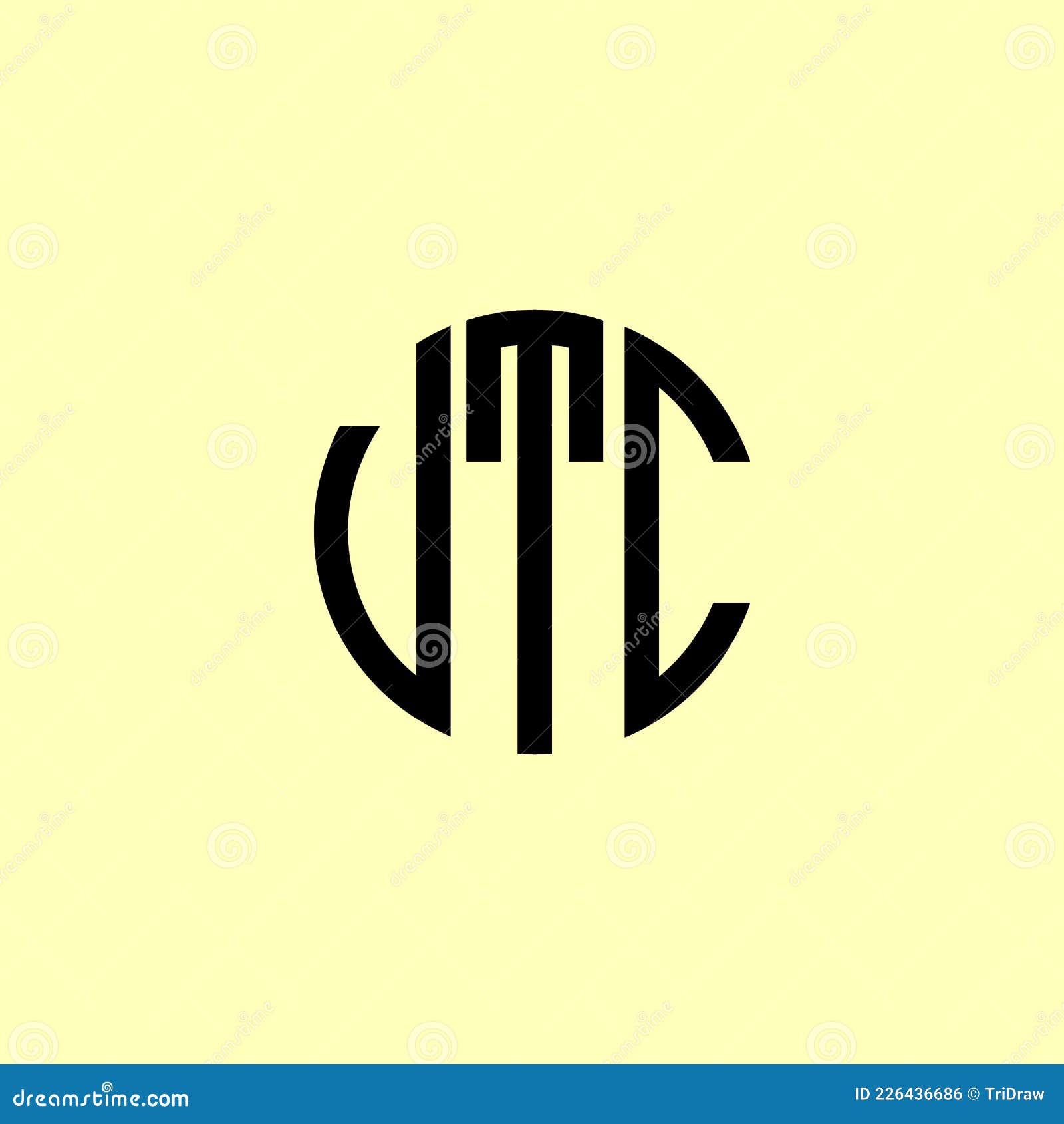 Creative Rounded Initial Letters VTC Logo Stock Vector - Illustration of royal, creative: 226436686