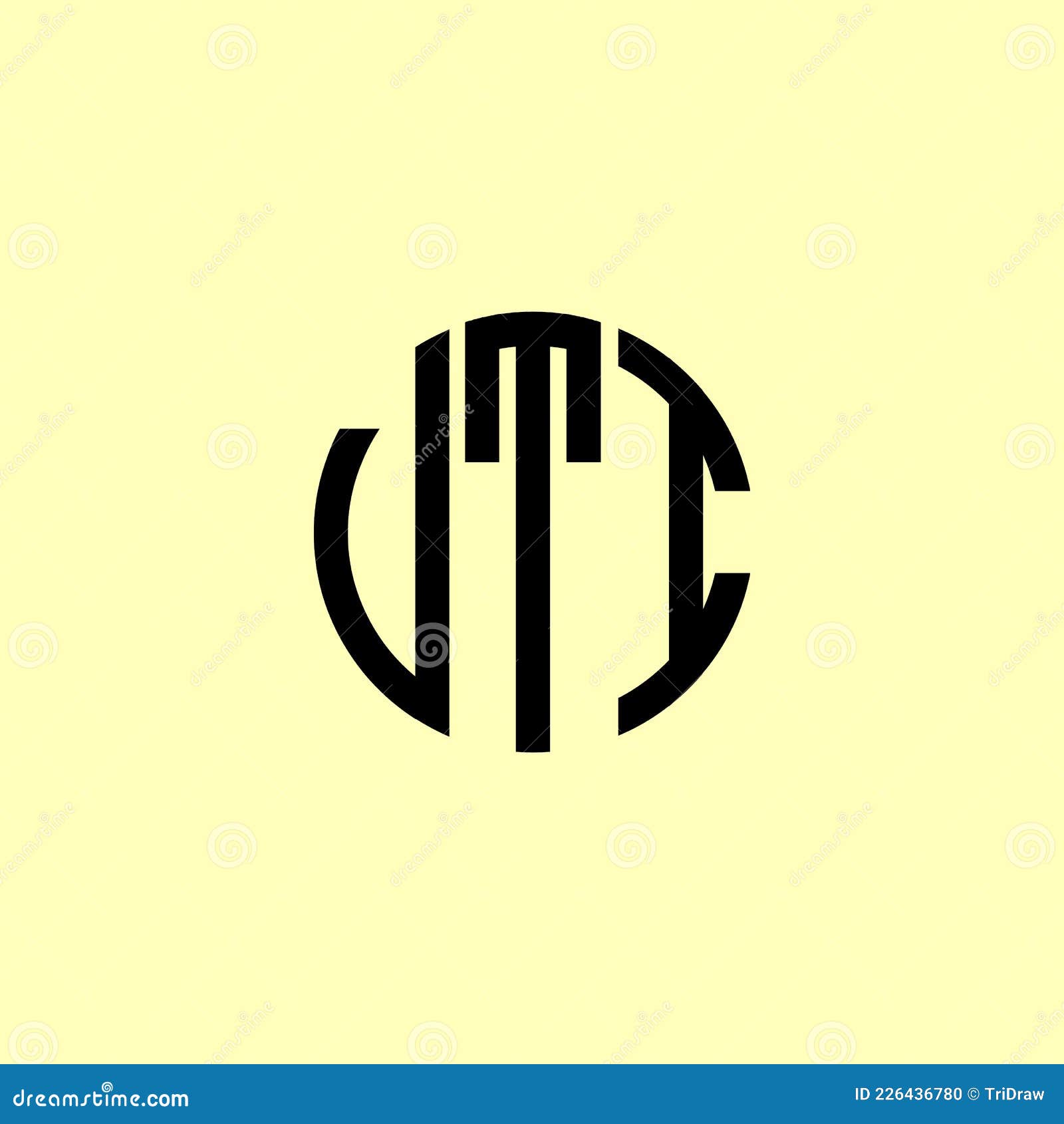 Creative Rounded Initial Letters VTI Logo Stock Vector - Illustration ...