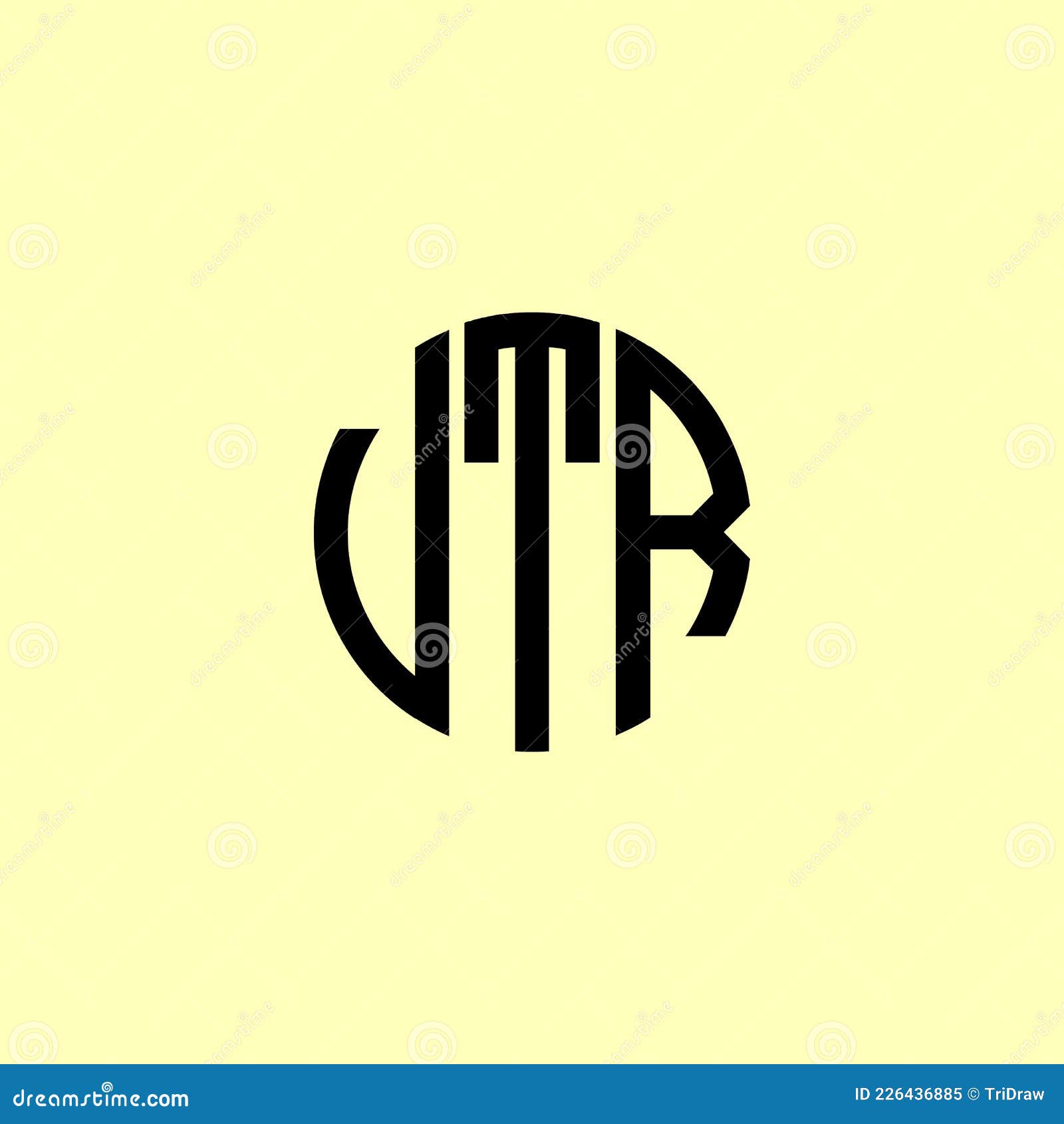 Creative Rounded Initial Letters VTR Logo Stock Vector - Illustration ...