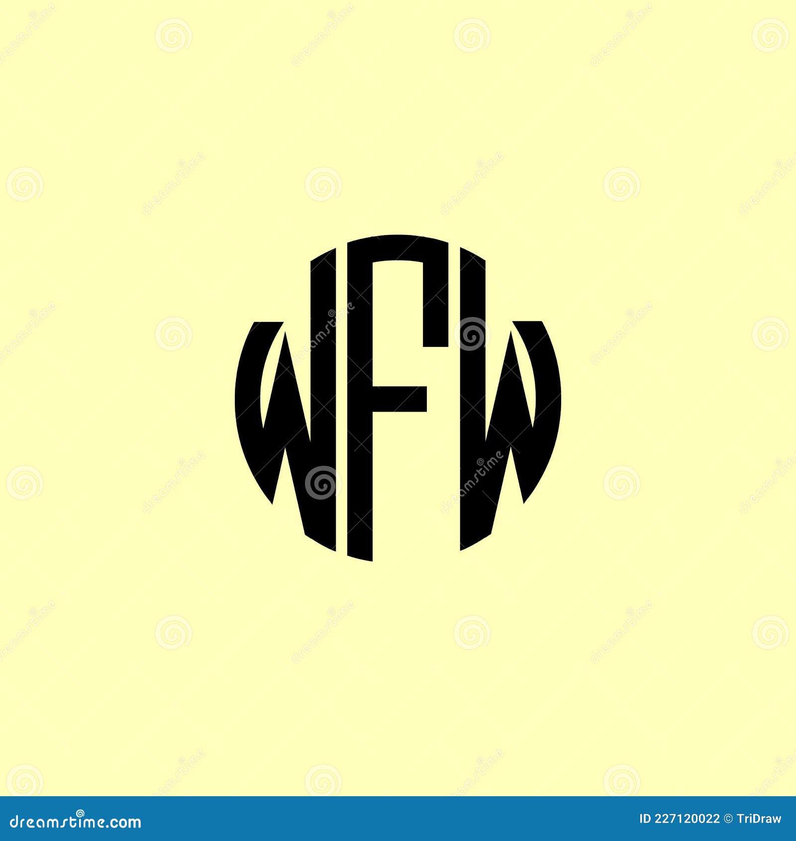 Creative Rounded Initial Letters WFW Logo Stock Vector - Illustration ...