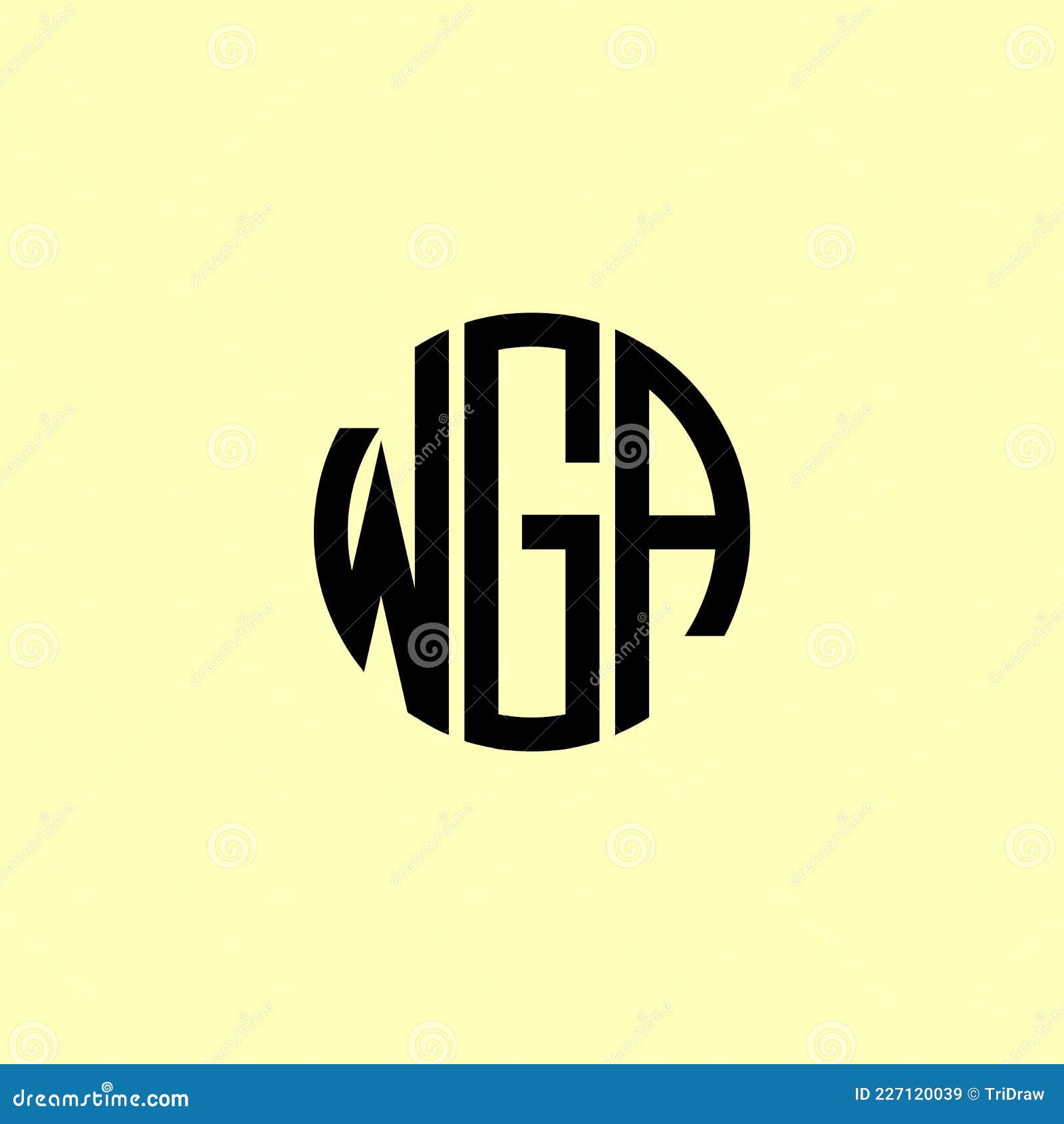 Creative Rounded Initial Letters WGA Logo Stock Vector - Illustration ...