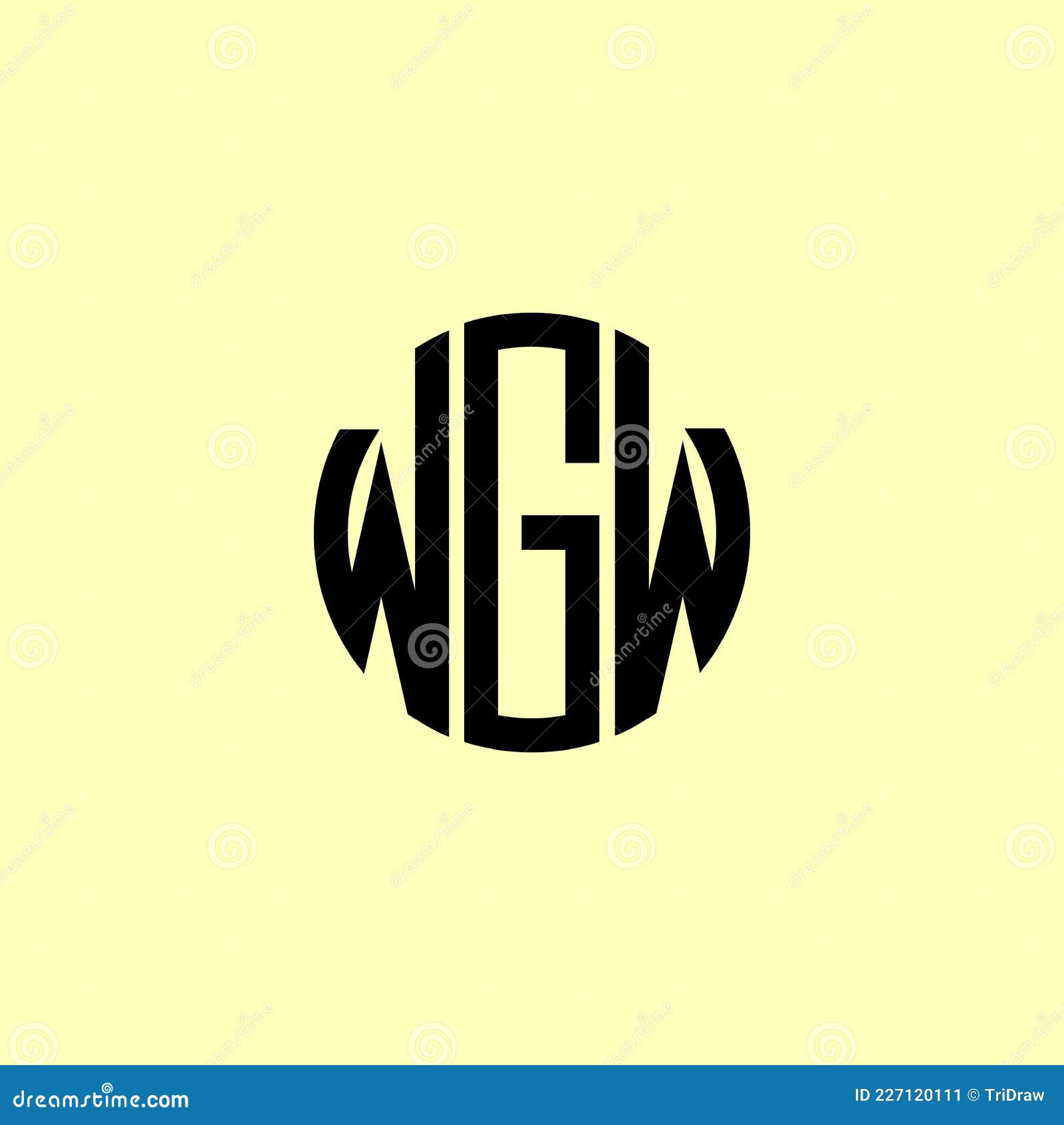 Creative Rounded Initial Letters WGW Logo Stock Vector - Illustration ...