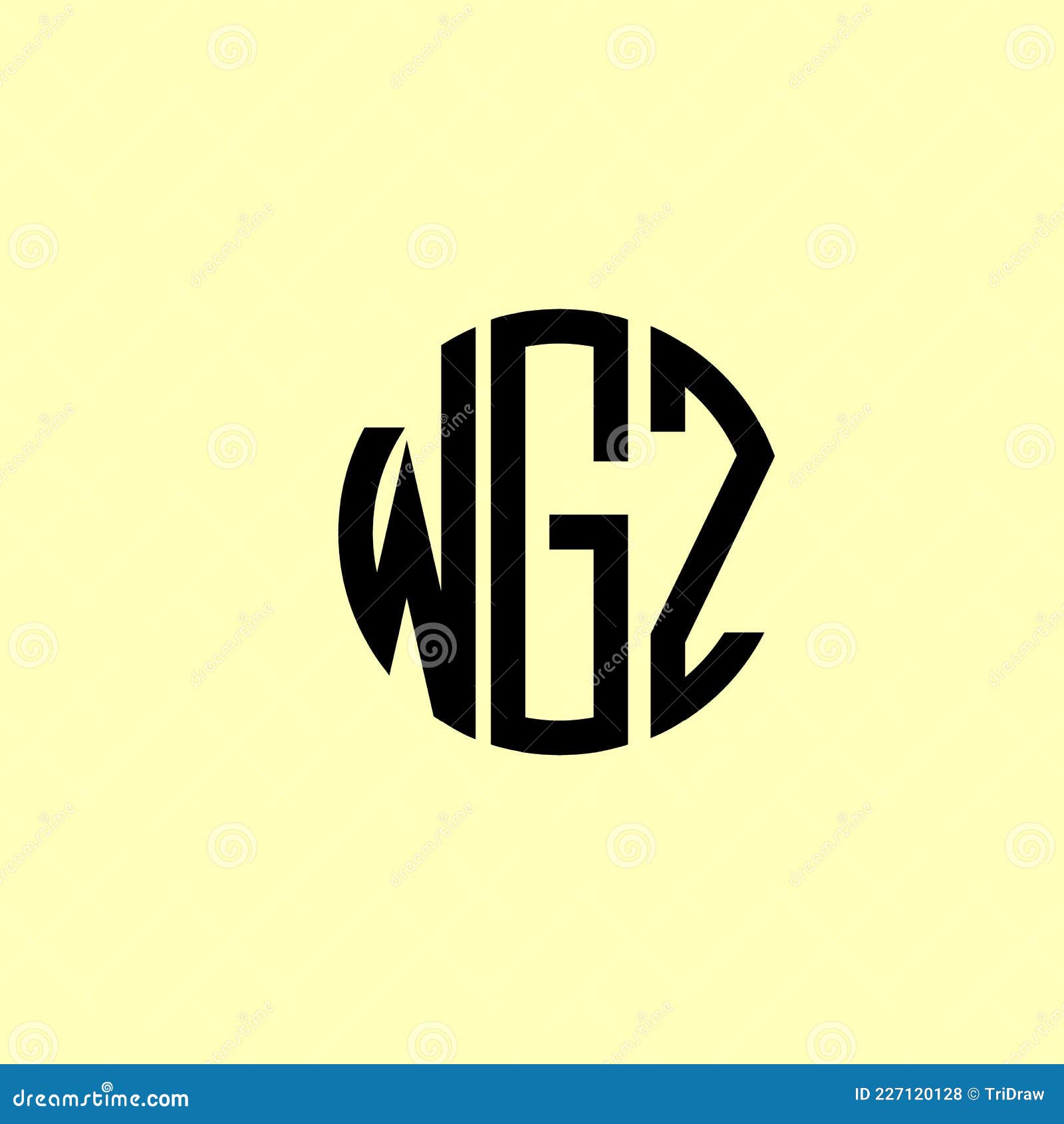 Creative Rounded Initial Letters WGZ Logo Stock Vector - Illustration of royal, brand: 227120128