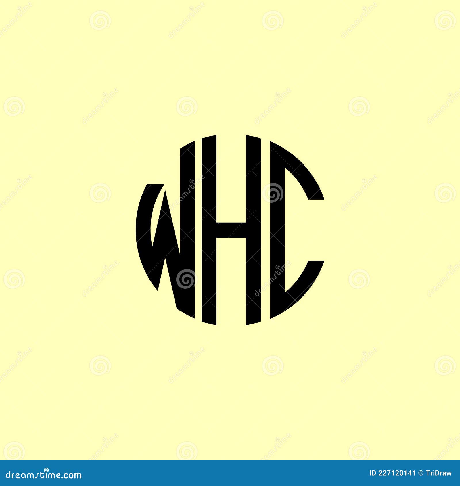 Creative Rounded Initial Letters WHC Logo Stock Vector - Illustration ...