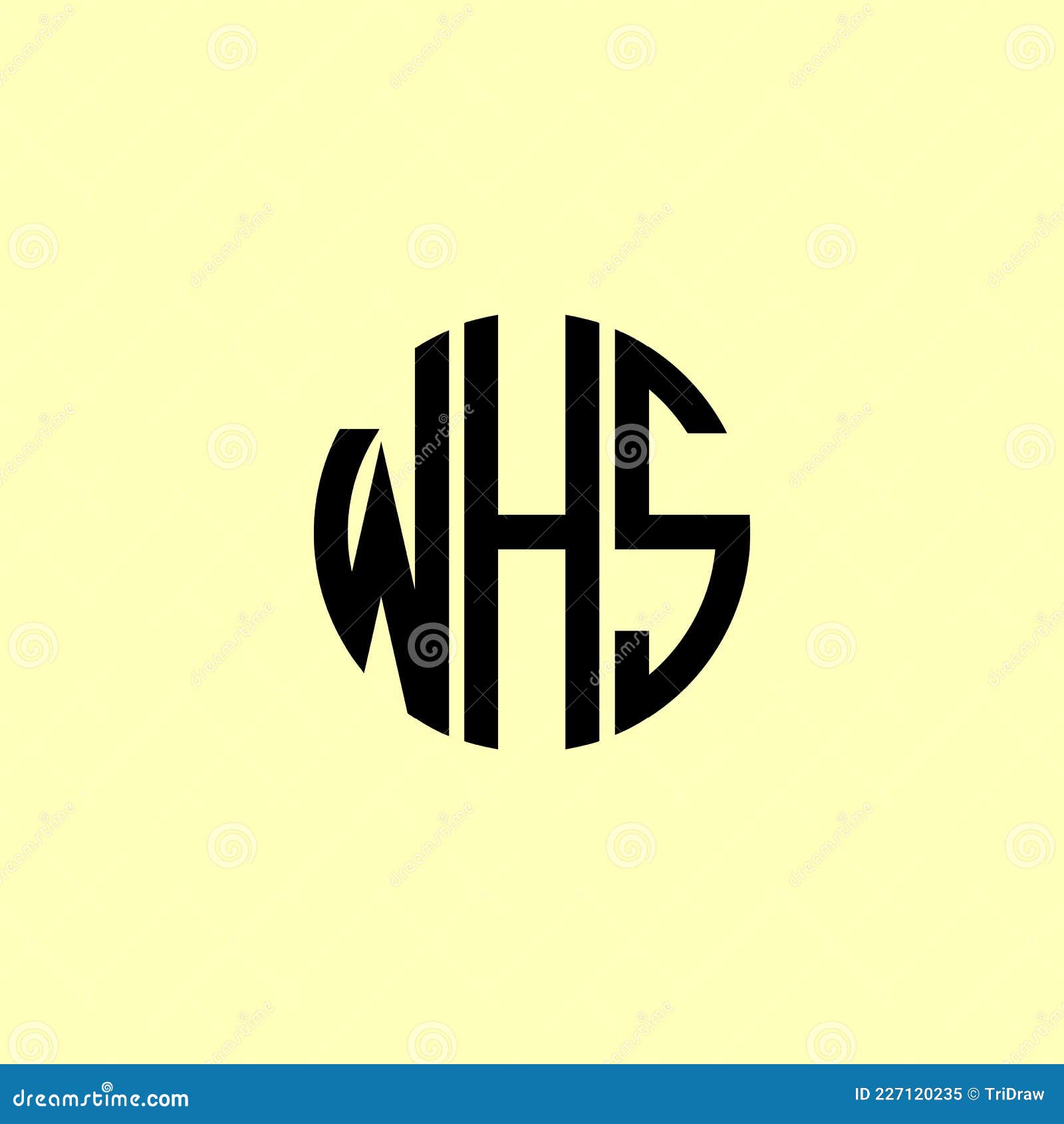 Creative Rounded Initial Letters WHS Logo Stock Vector - Illustration ...