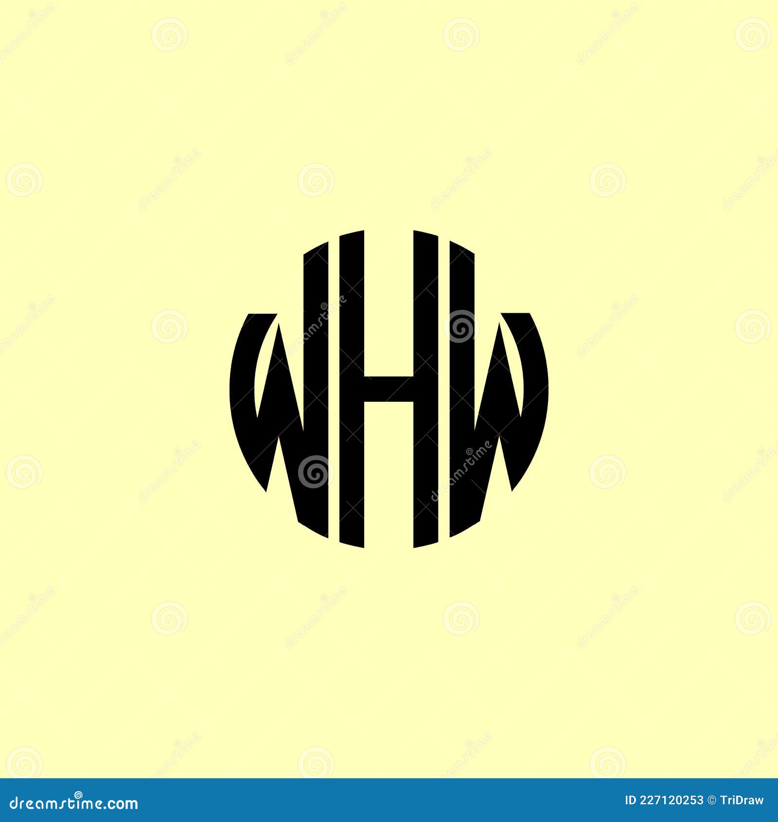 Creative Rounded Initial Letters WHW Logo Stock Vector - Illustration ...