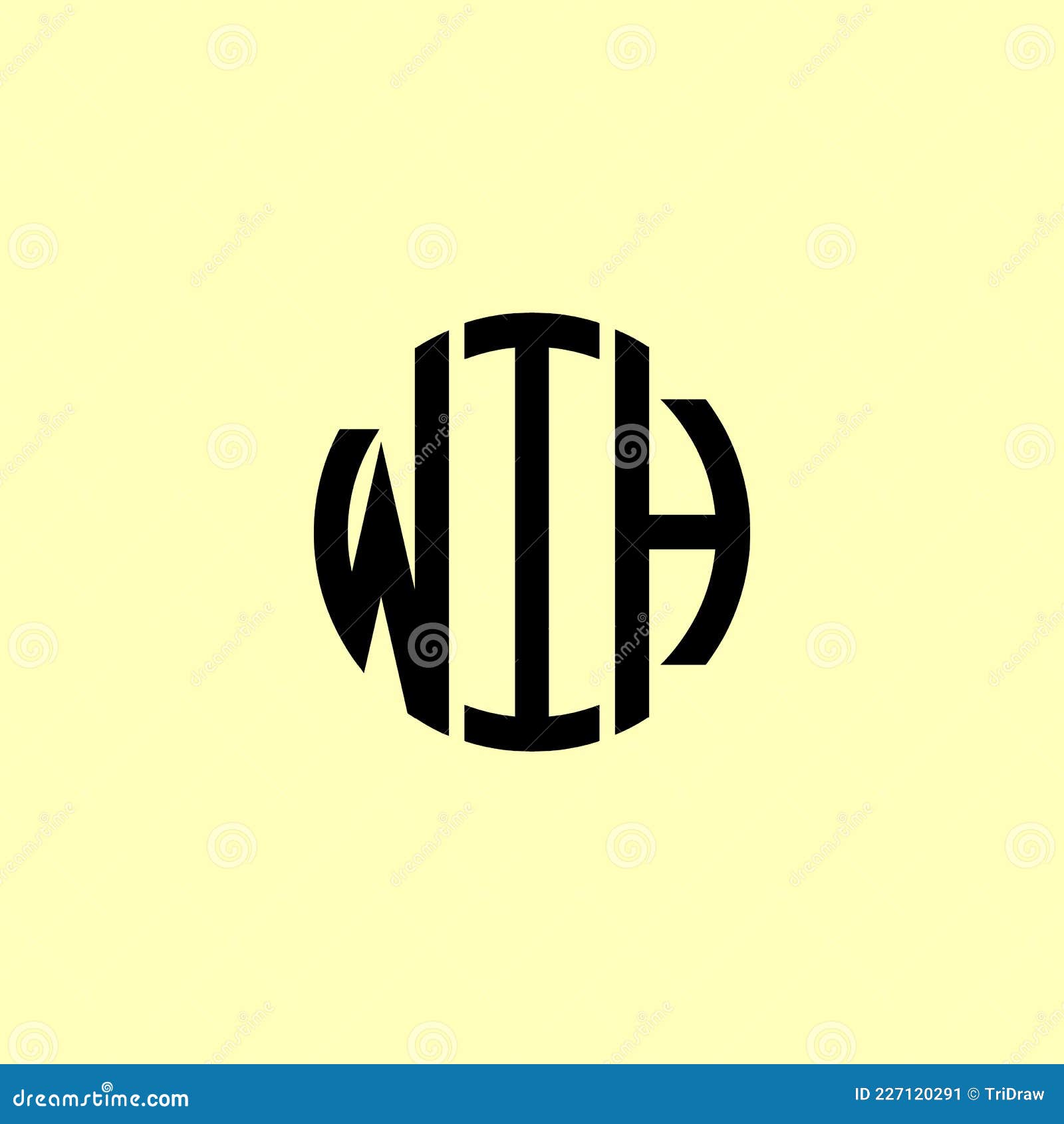 Creative Rounded Initial Letters WIH Logo Stock Vector - Illustration ...