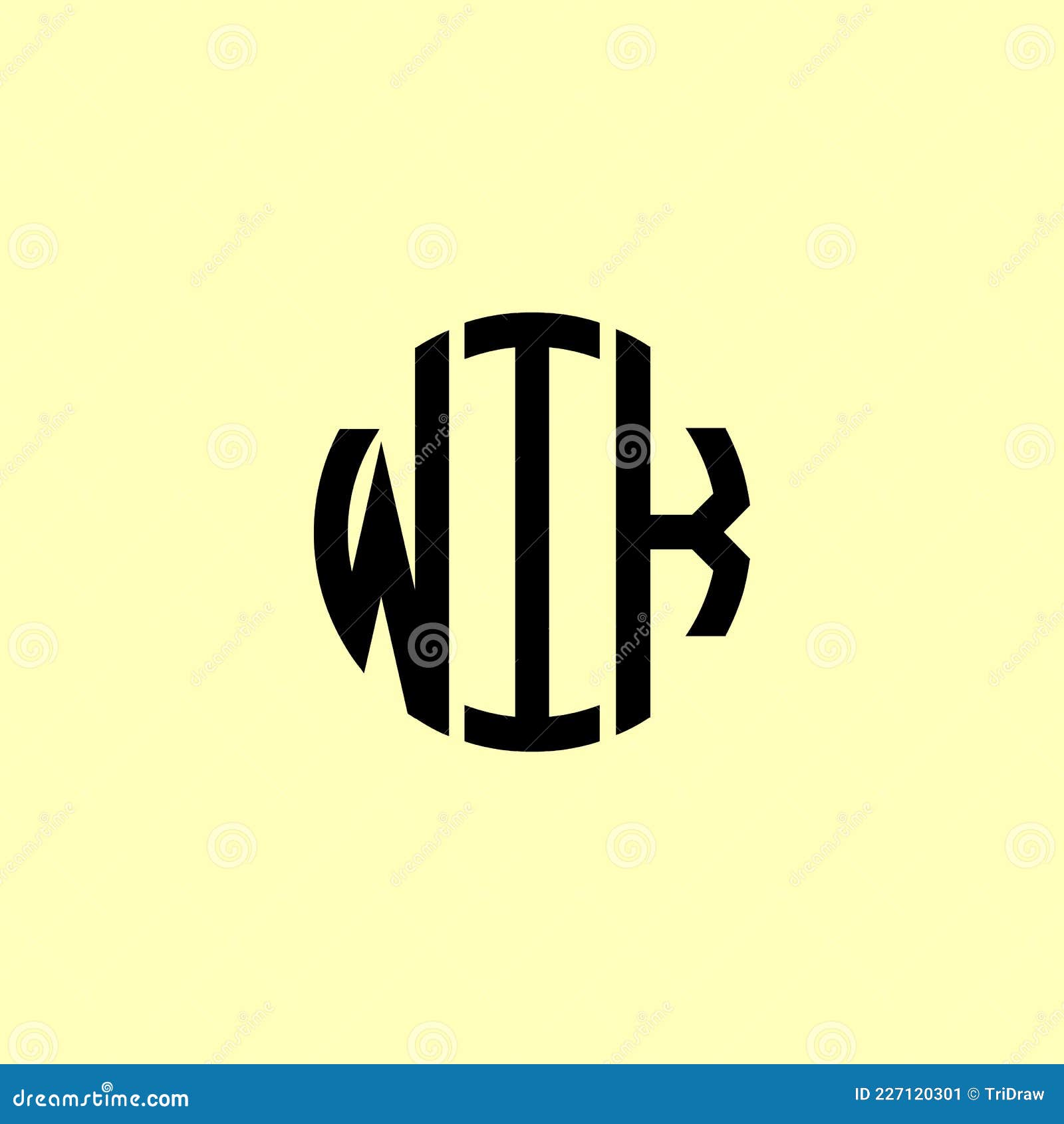 Creative Rounded Initial Letters WIK Logo Stock Vector - Illustration ...
