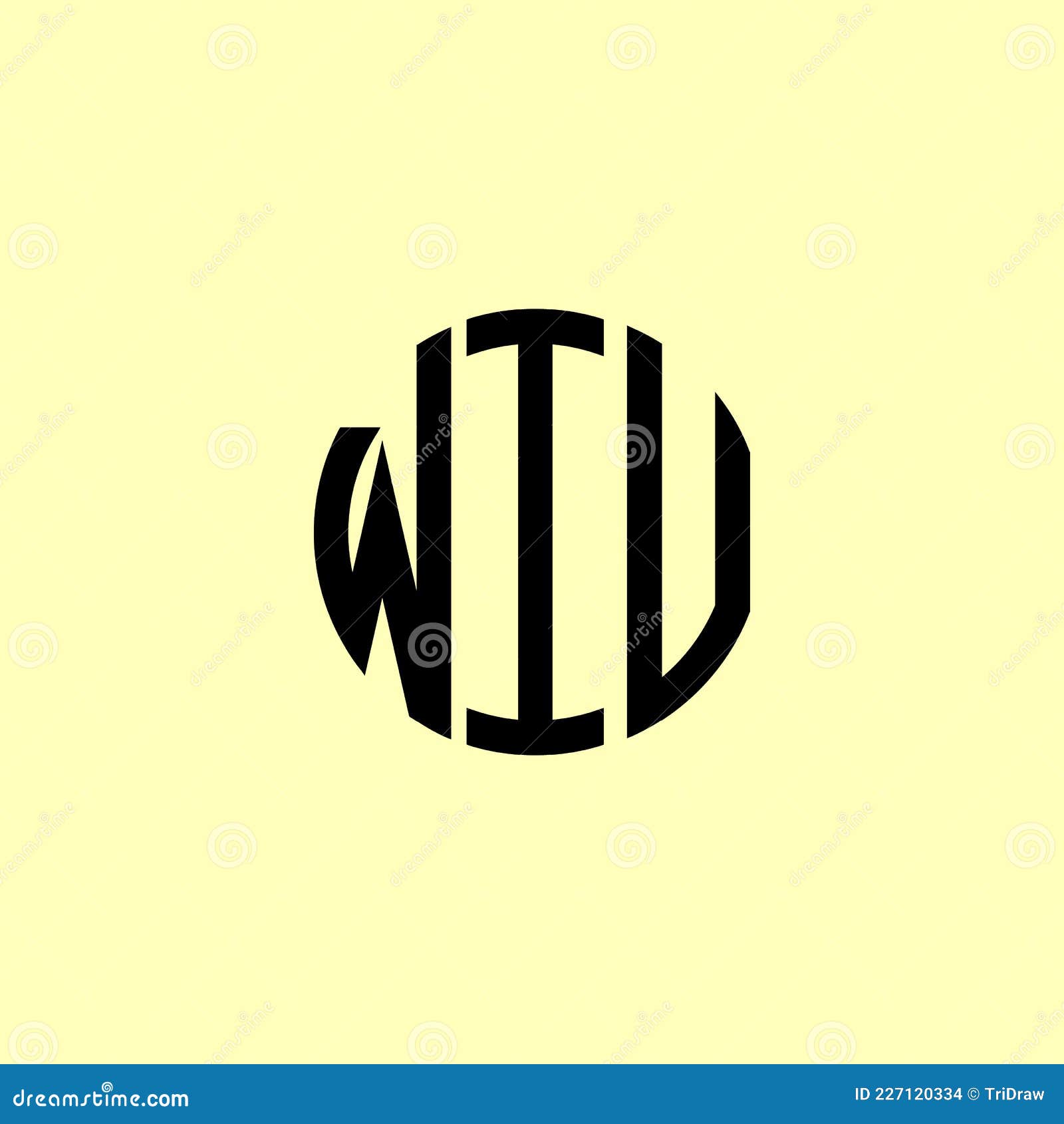 Creative Rounded Initial Letters WIU Logo Stock Vector - Illustration ...