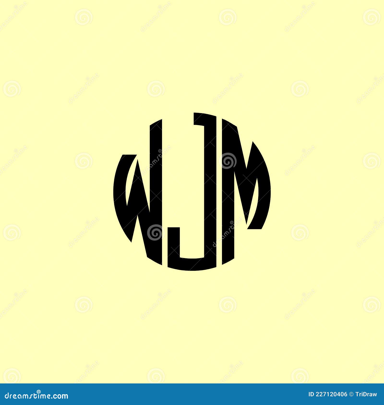 Creative Rounded Initial Letters WJM Logo Stock Vector - Illustration ...