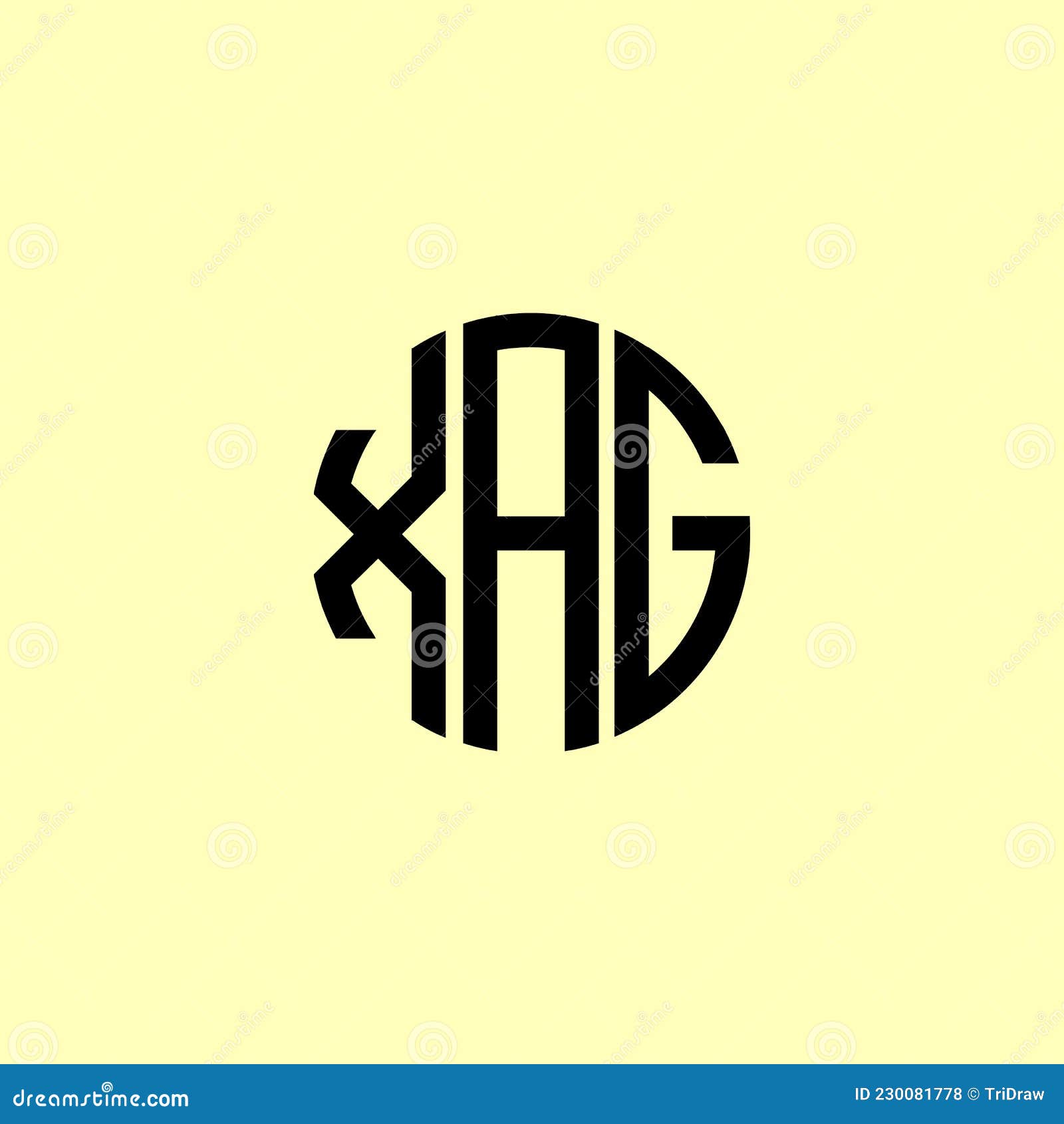Creative Rounded Initial Letters XAG Logo Stock Vector - Illustration ...