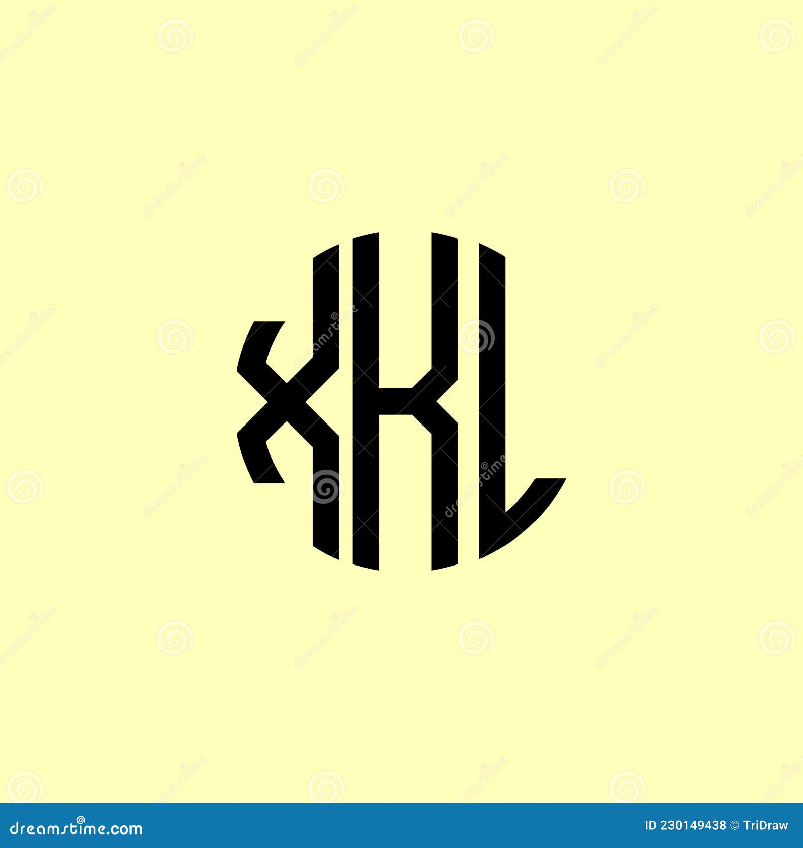 Creative Rounded Initial Letters XKL Logo Stock Vector - Illustration ...
