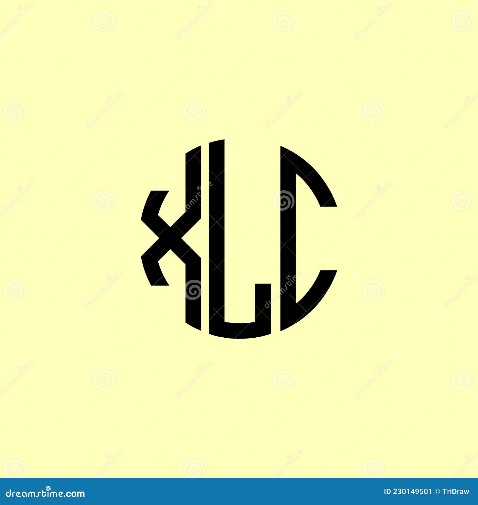 Creative Rounded Initial Letters XLC Logo Stock Vector - Illustration ...