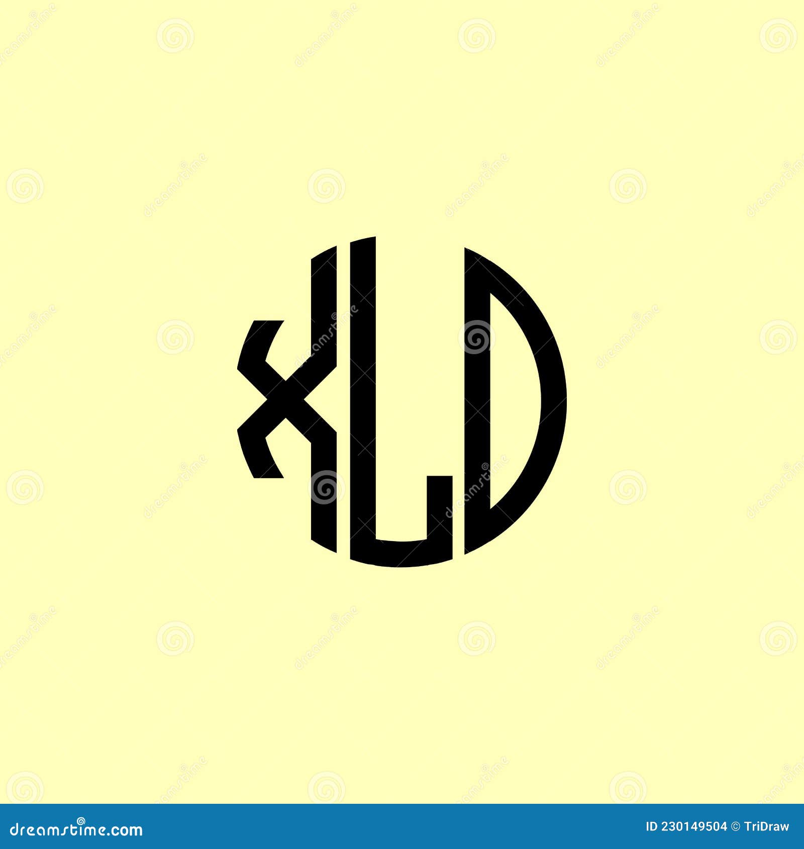 Creative Rounded Initial Letters XLD Logo Stock Vector - Illustration ...