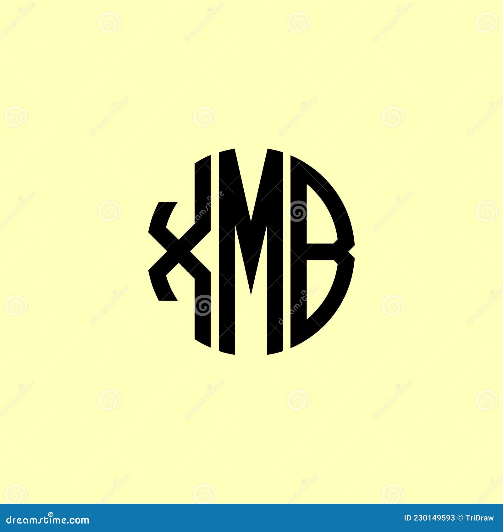 Creative Rounded Initial Letters XMB Logo Stock Vector - Illustration ...
