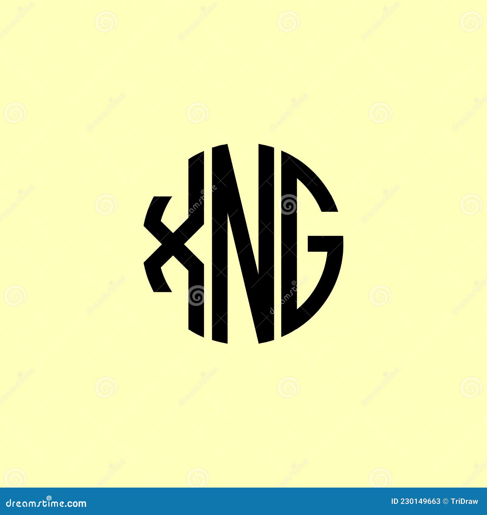 Creative Rounded Initial Letters XNG Logo Stock Vector - Illustration ...