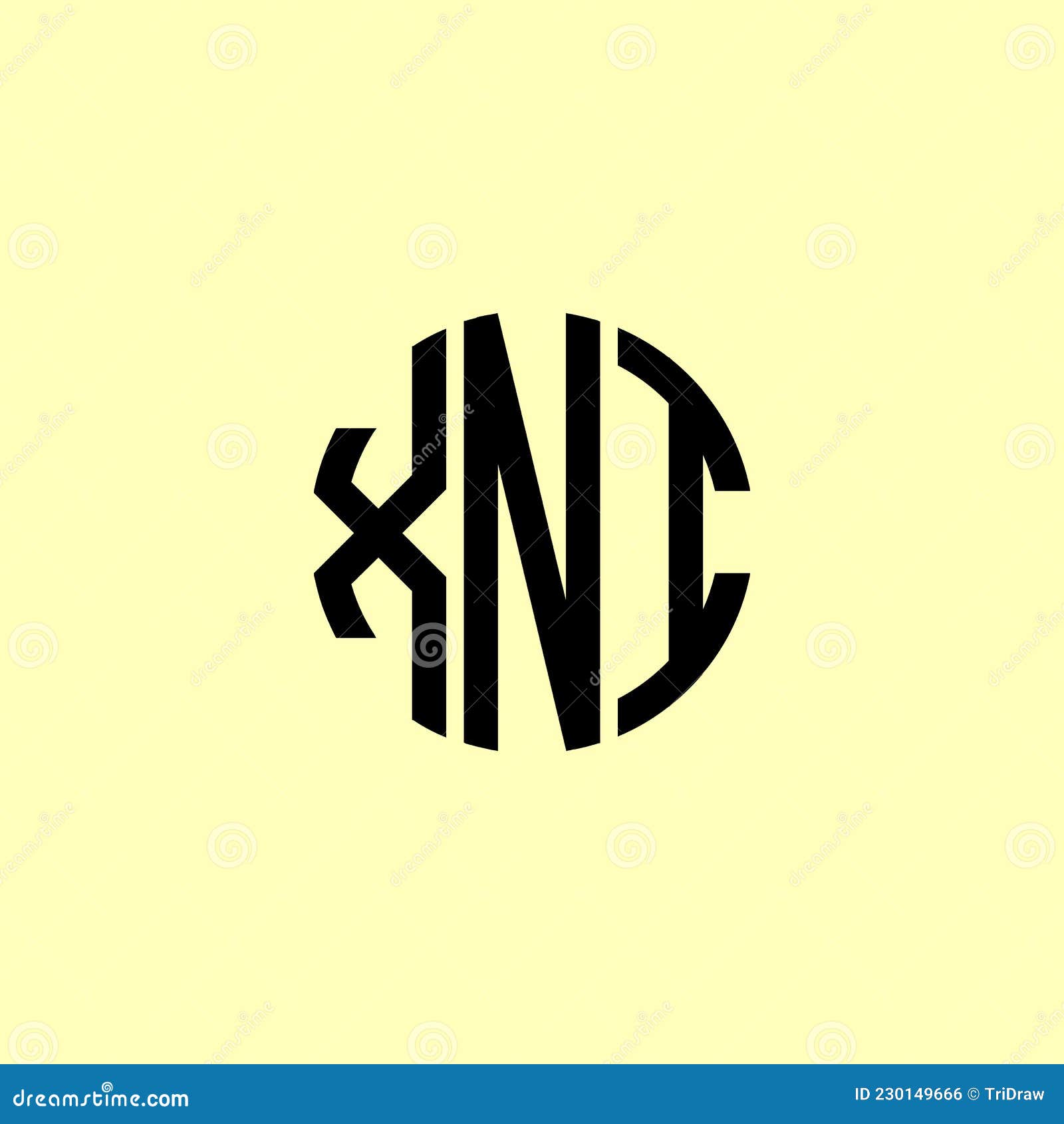 Creative Rounded Initial Letters XNH Logo Stock Vector - Illustration ...