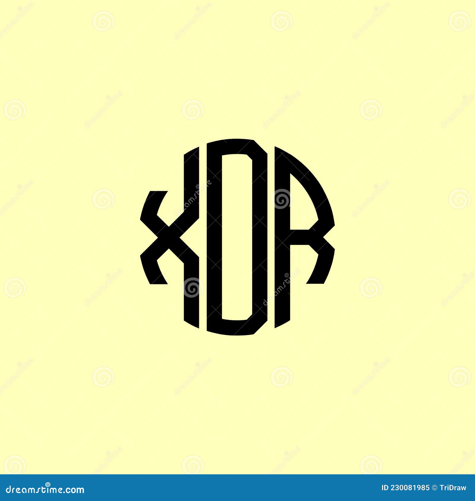 Creative Rounded Initial Letters XOR Logo Stock Vector - Illustration ...