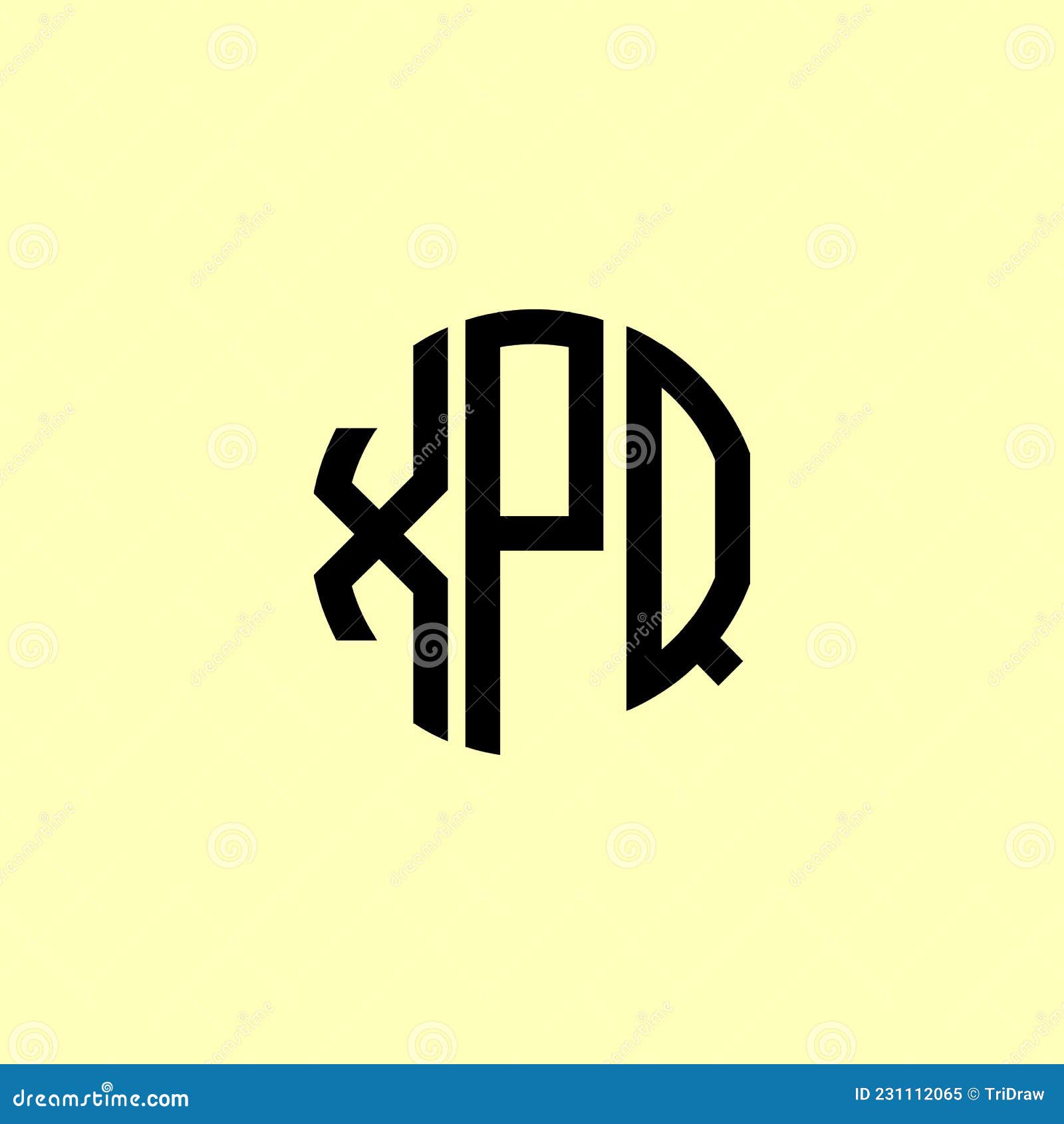 Creative Rounded Initial Letters XPQ Logo Stock Vector - Illustration ...