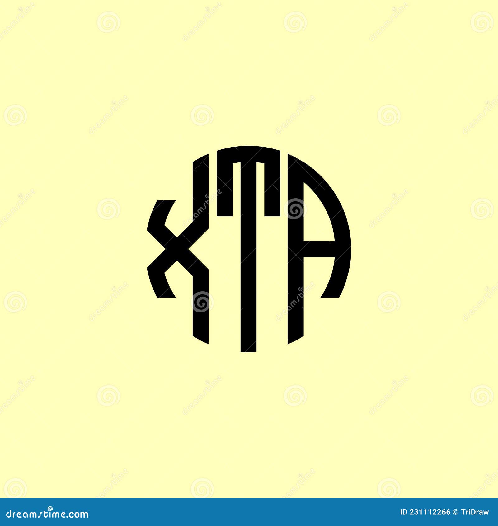 Creative Rounded Initial Letters XTA Logo Stock Vector - Illustration ...