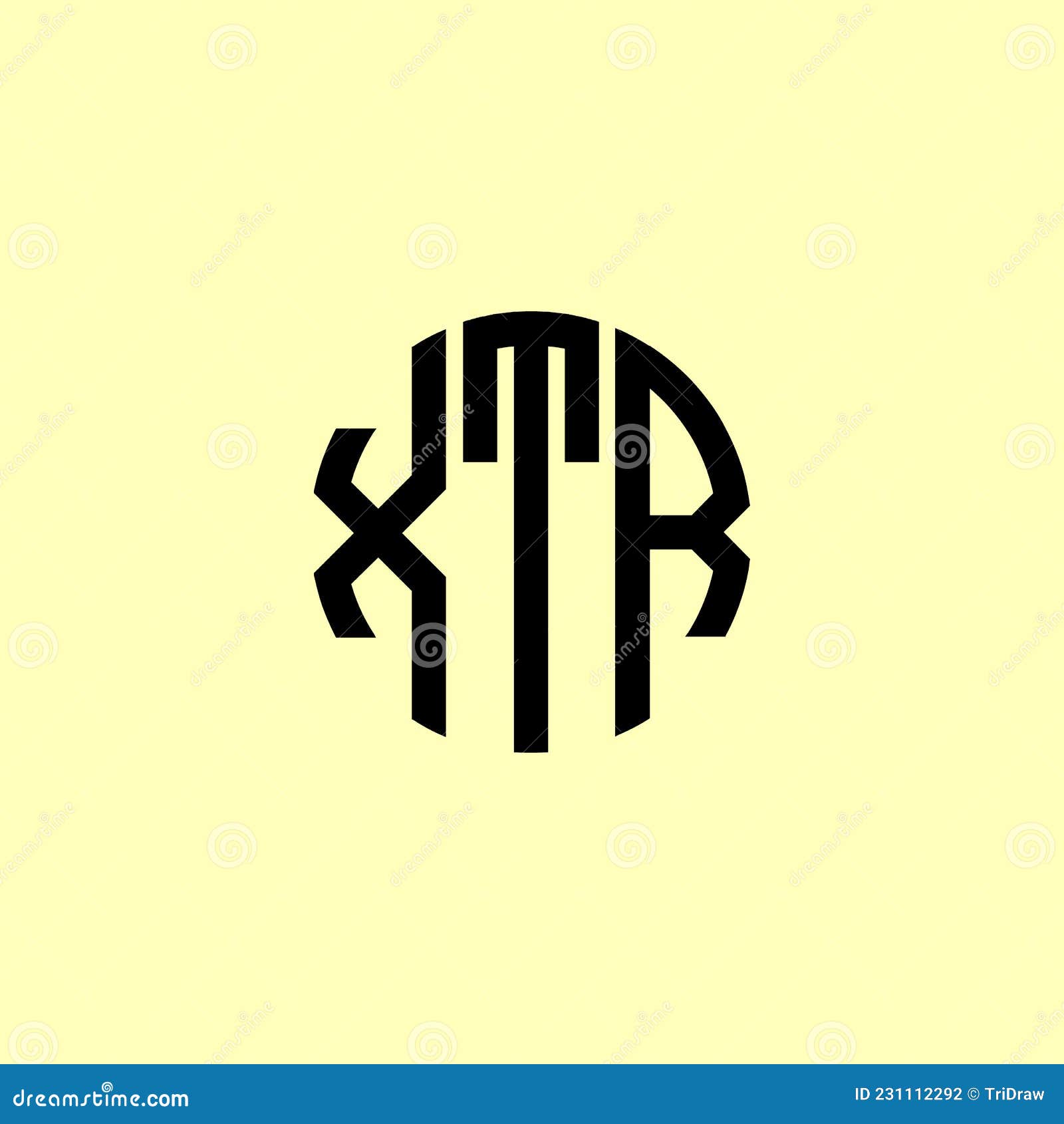 Creative Rounded Initial Letters XTR Logo Stock Vector - Illustration ...