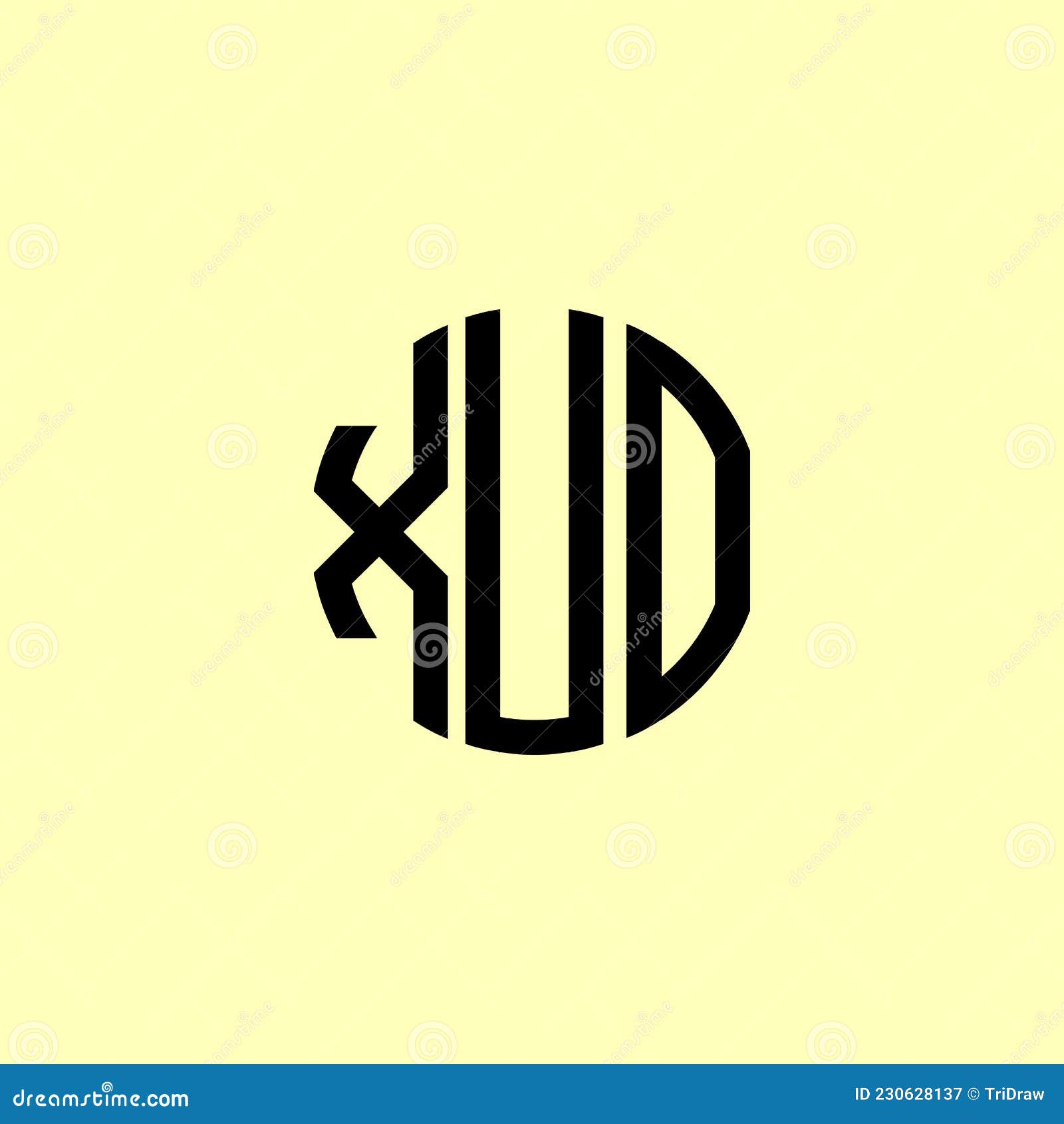 Creative Rounded Initial Letters XUO Logo Stock Vector - Illustration ...
