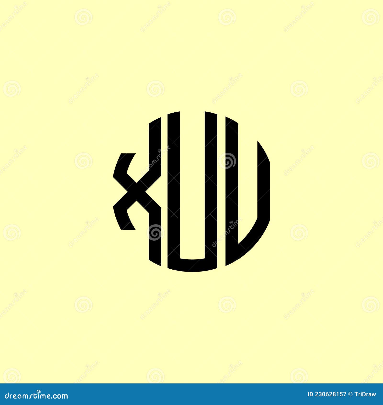 Creative Rounded Initial Letters XUU Logo Stock Vector - Illustration ...
