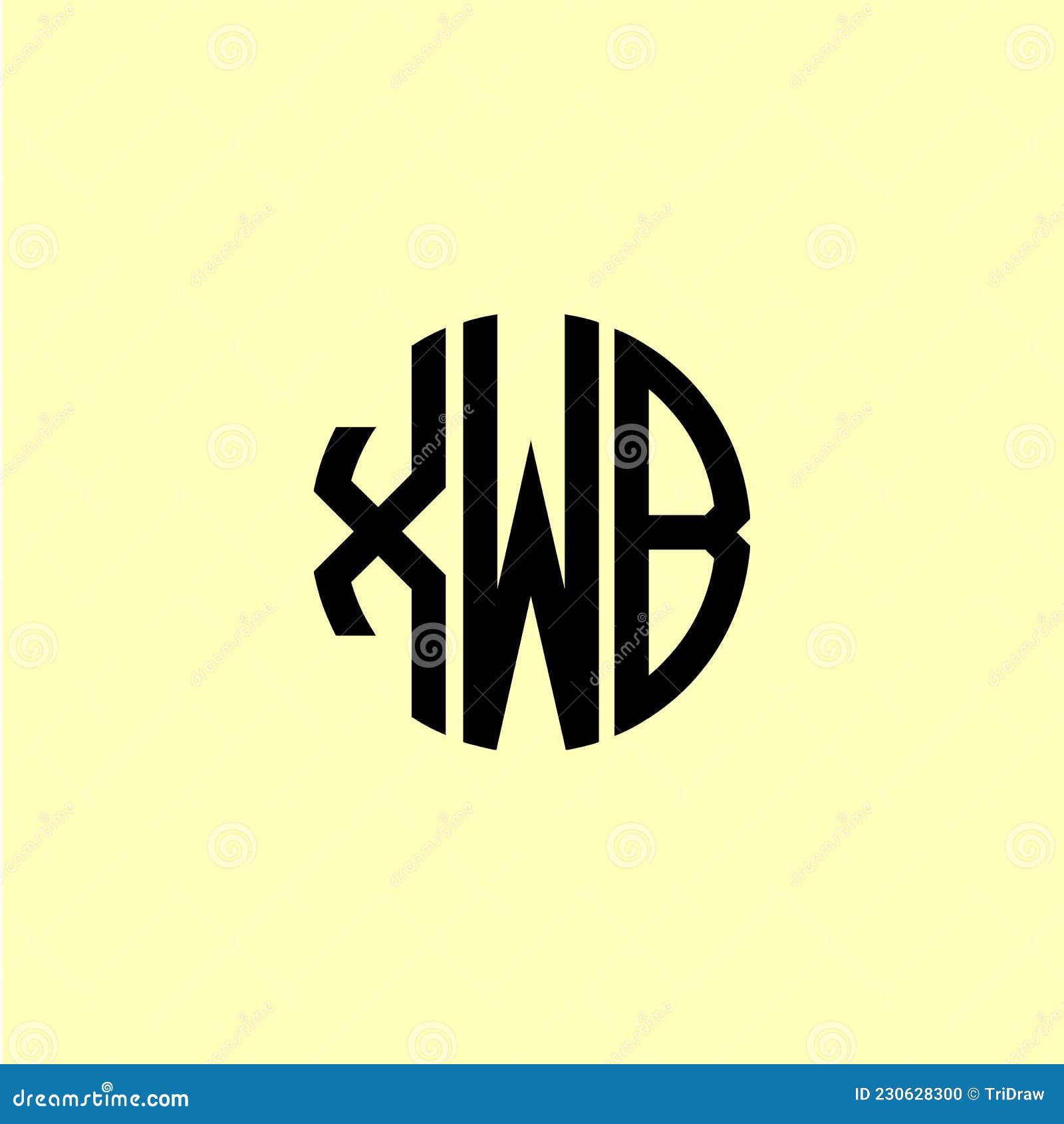 Creative Rounded Initial Letters XWB Logo Stock Vector - Illustration ...