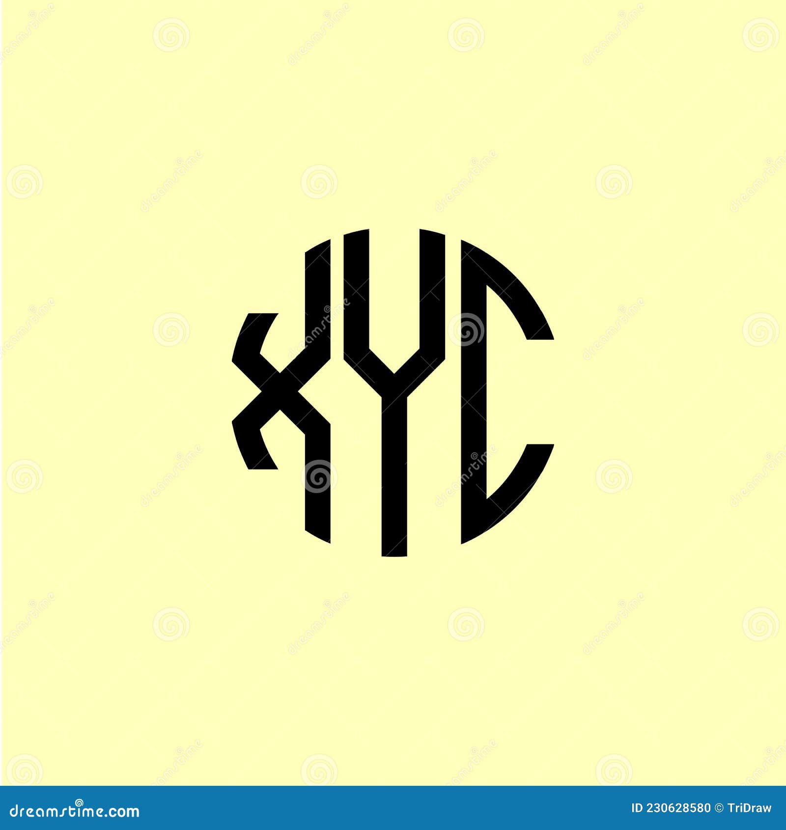 Creative Rounded Initial Letters XYC Logo Stock Vector - Illustration ...