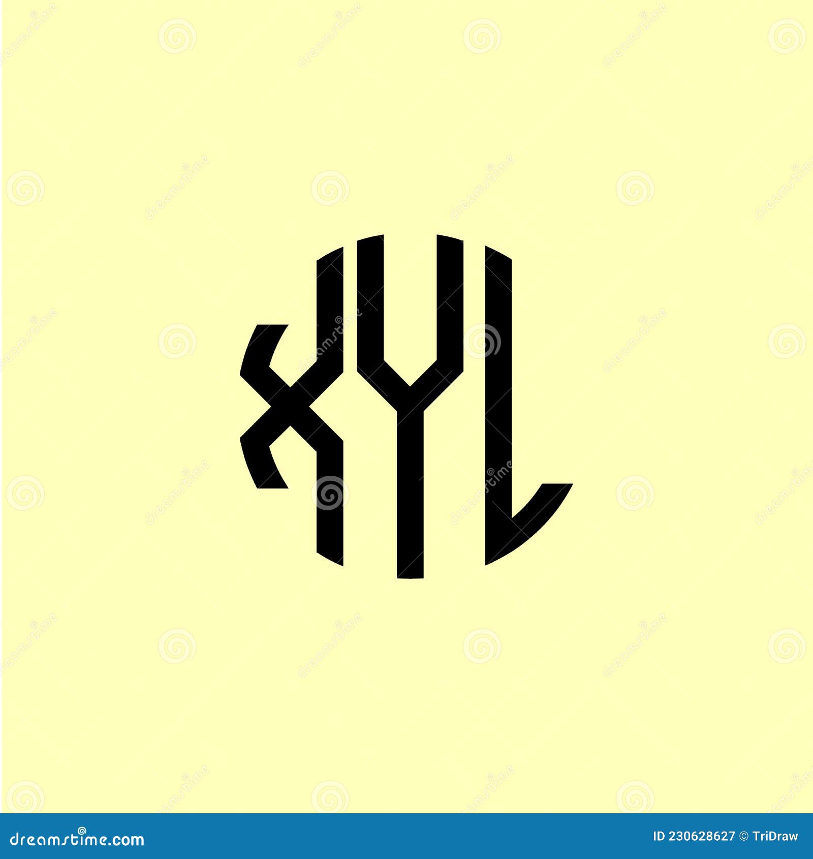Creative Rounded Initial Letters XYK Logo Stock Vector - Illustration ...