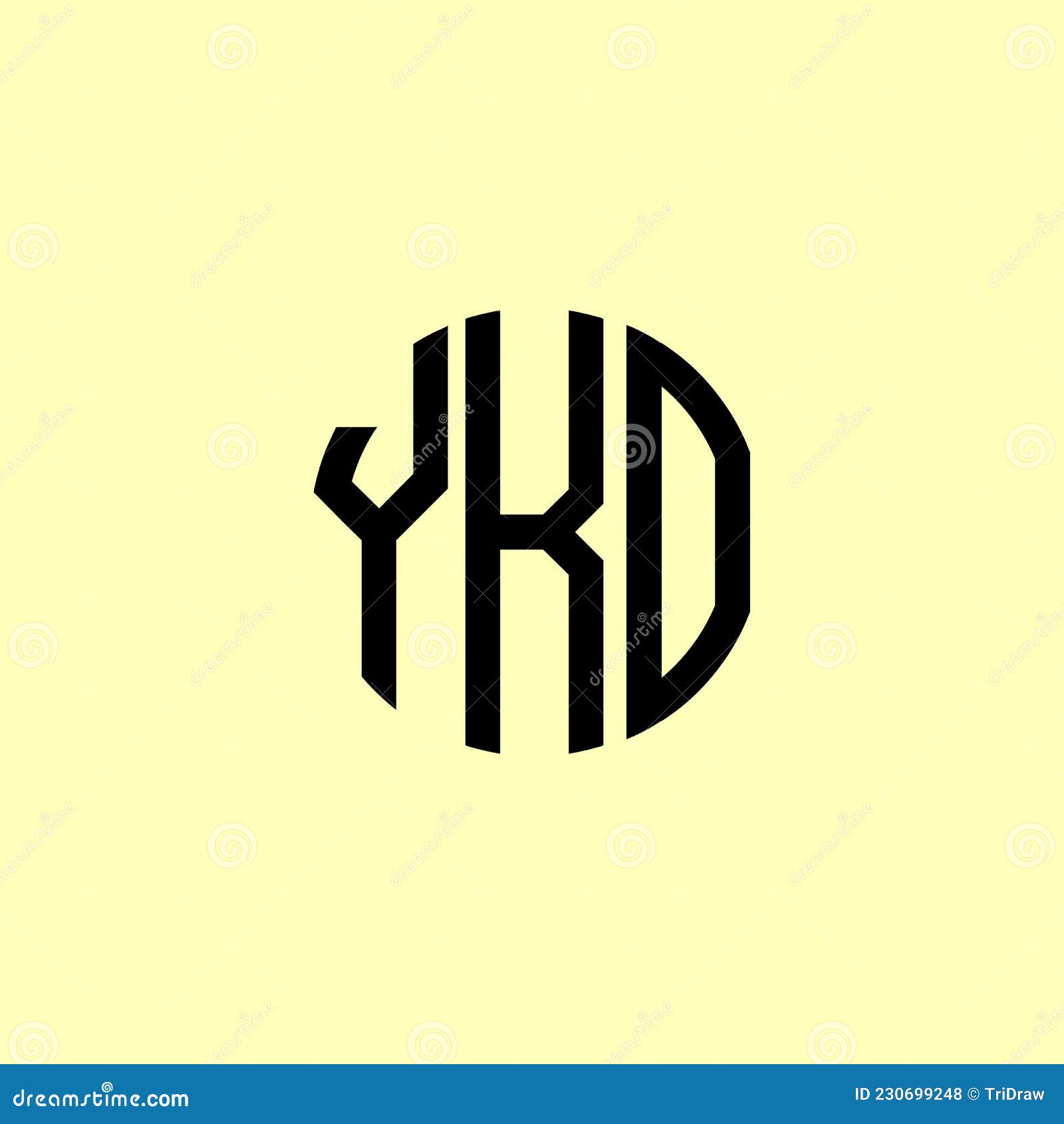 Creative Rounded Initial Letters YKN Logo Stock Vector - Illustration ...