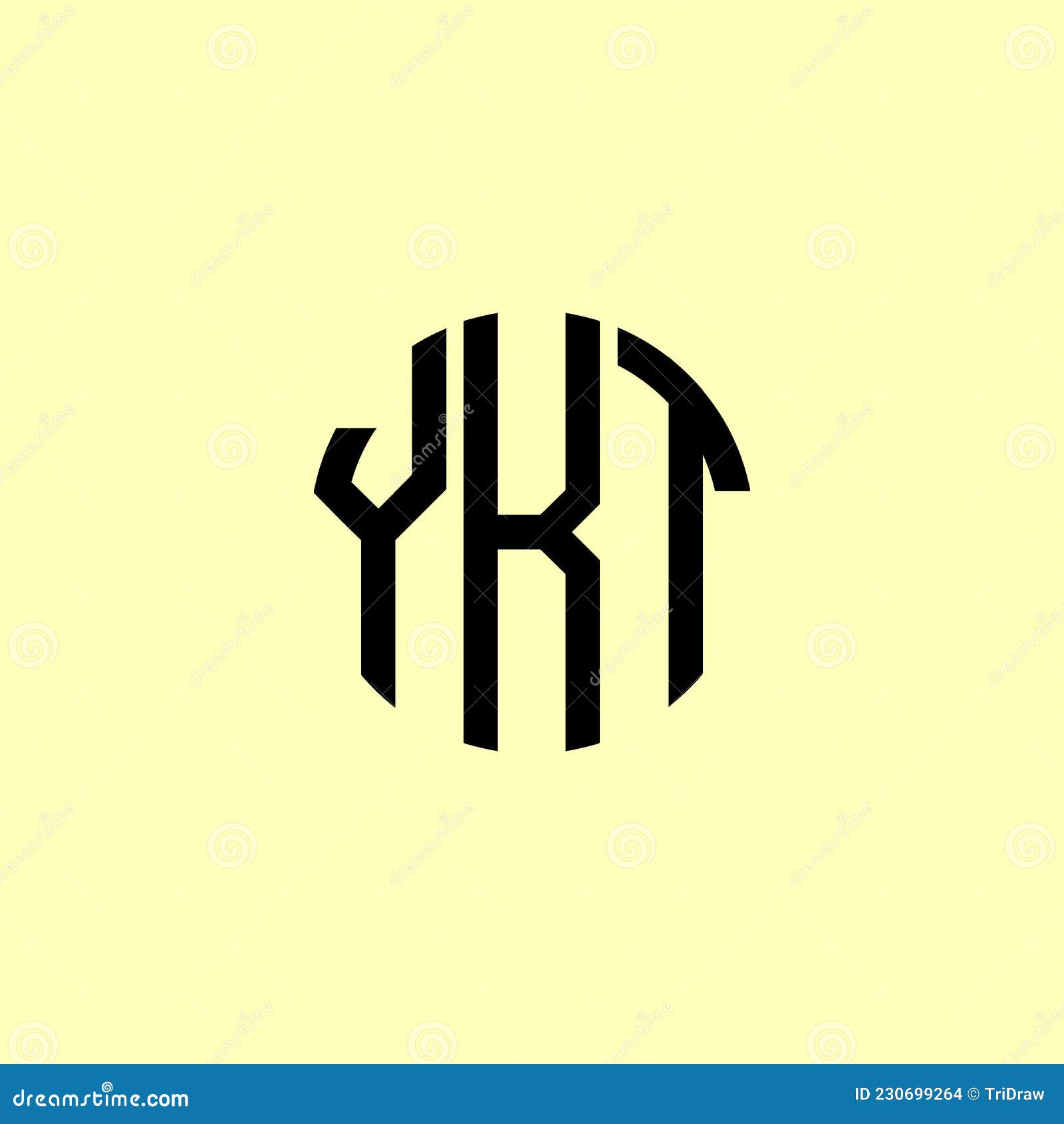 Creative Rounded Initial Letters YKT Logo Stock Vector - Illustration ...