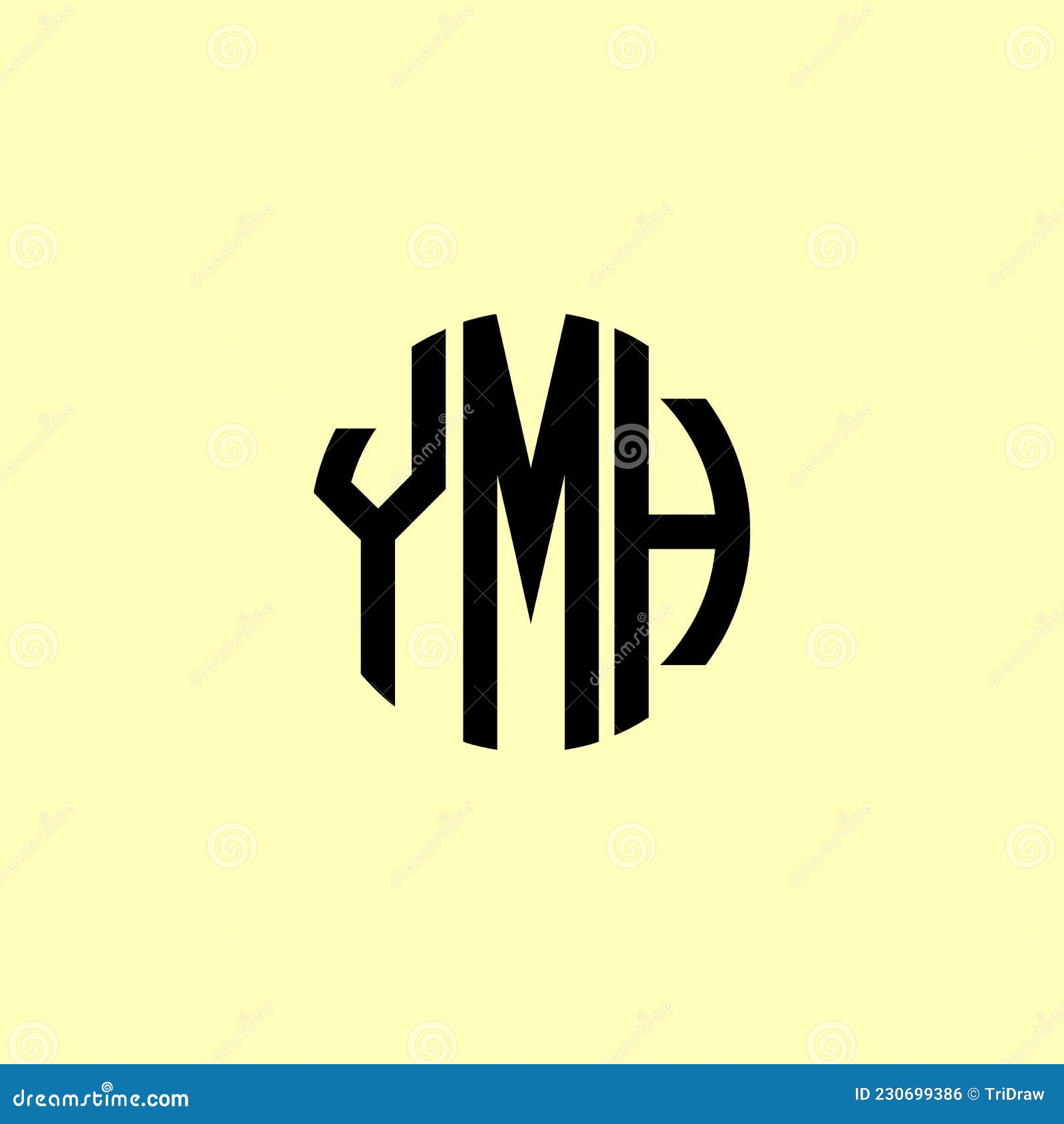 Creative Rounded Initial Letters YMH Logo Stock Vector - Illustration ...