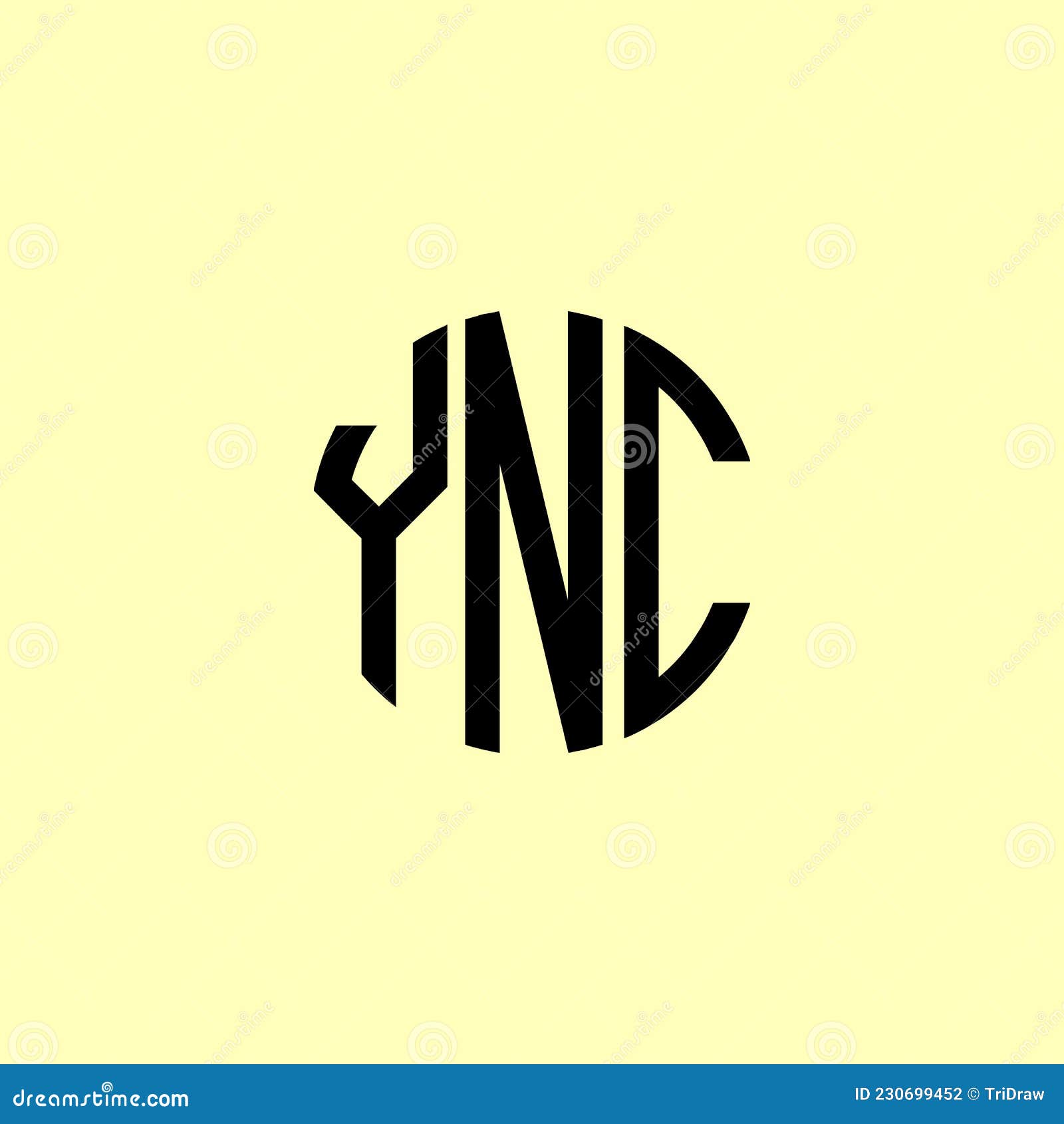 Creative Rounded Initial Letters YNC Logo Stock Vector - Illustration ...