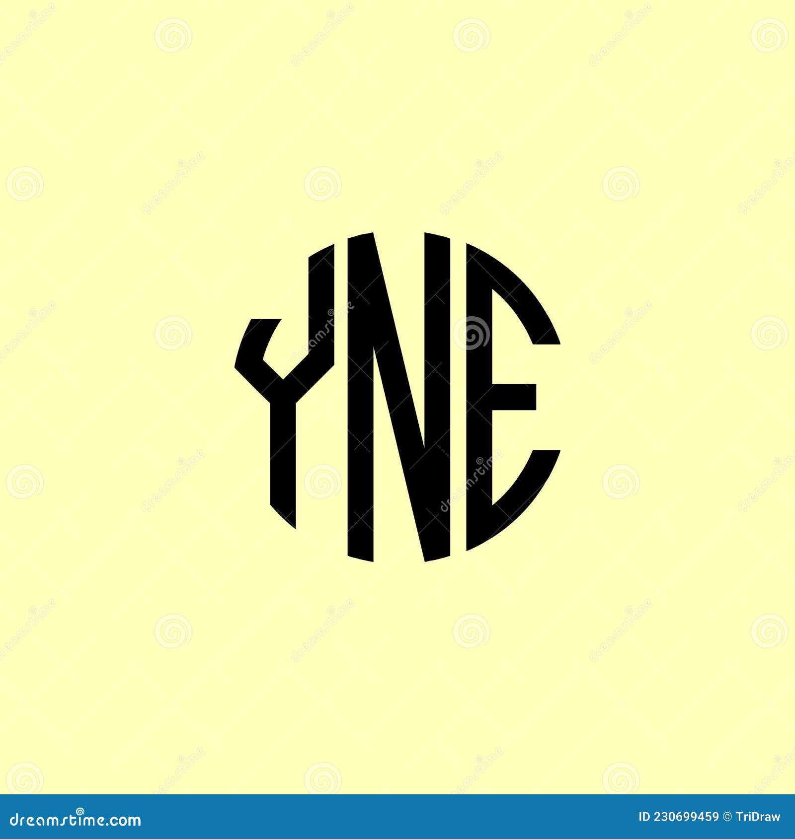 Creative Rounded Initial Letters YNE Logo Stock Vector - Illustration ...