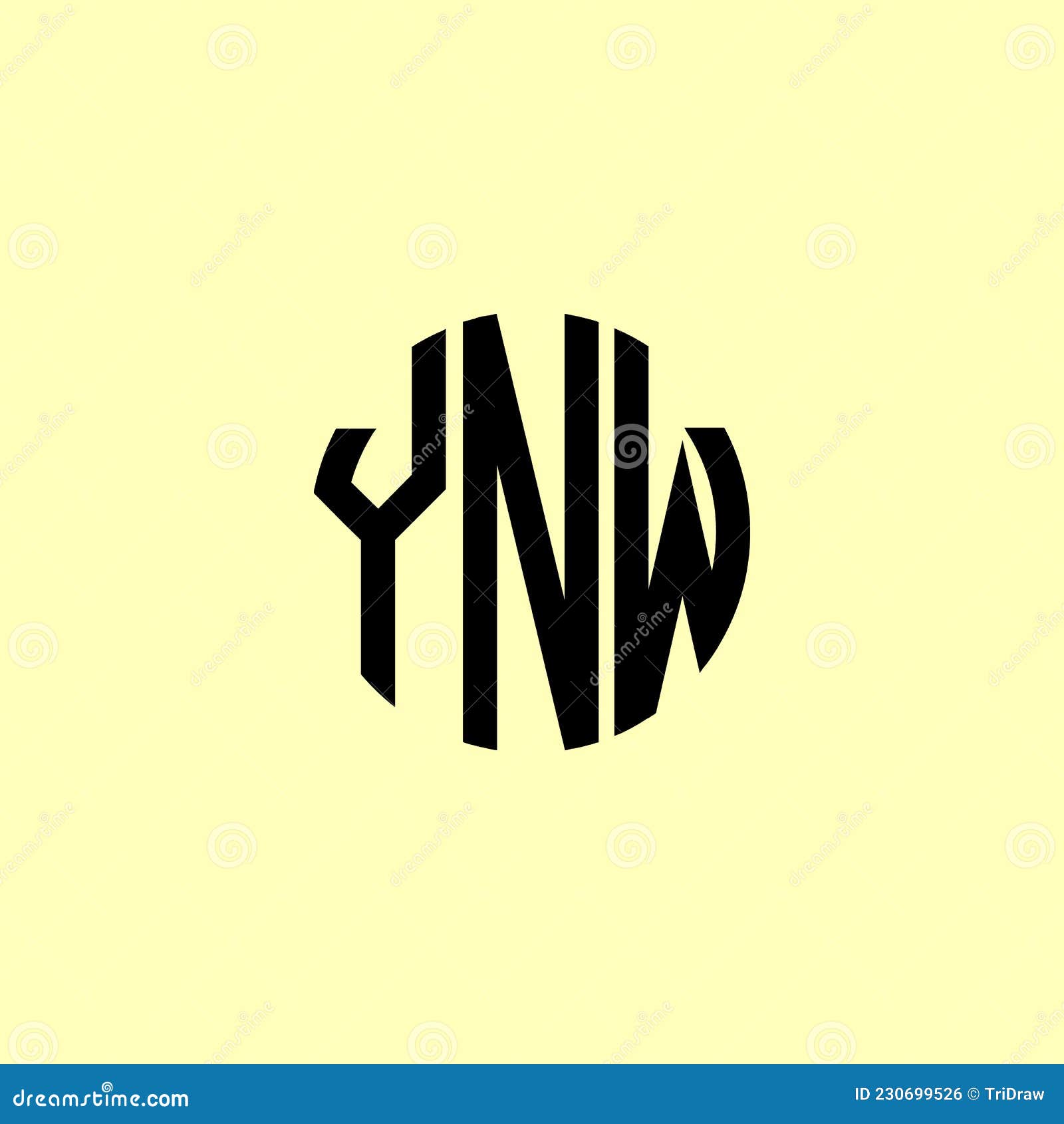 Creative Rounded Initial Letters YNW Logo Stock Vector - Illustration ...
