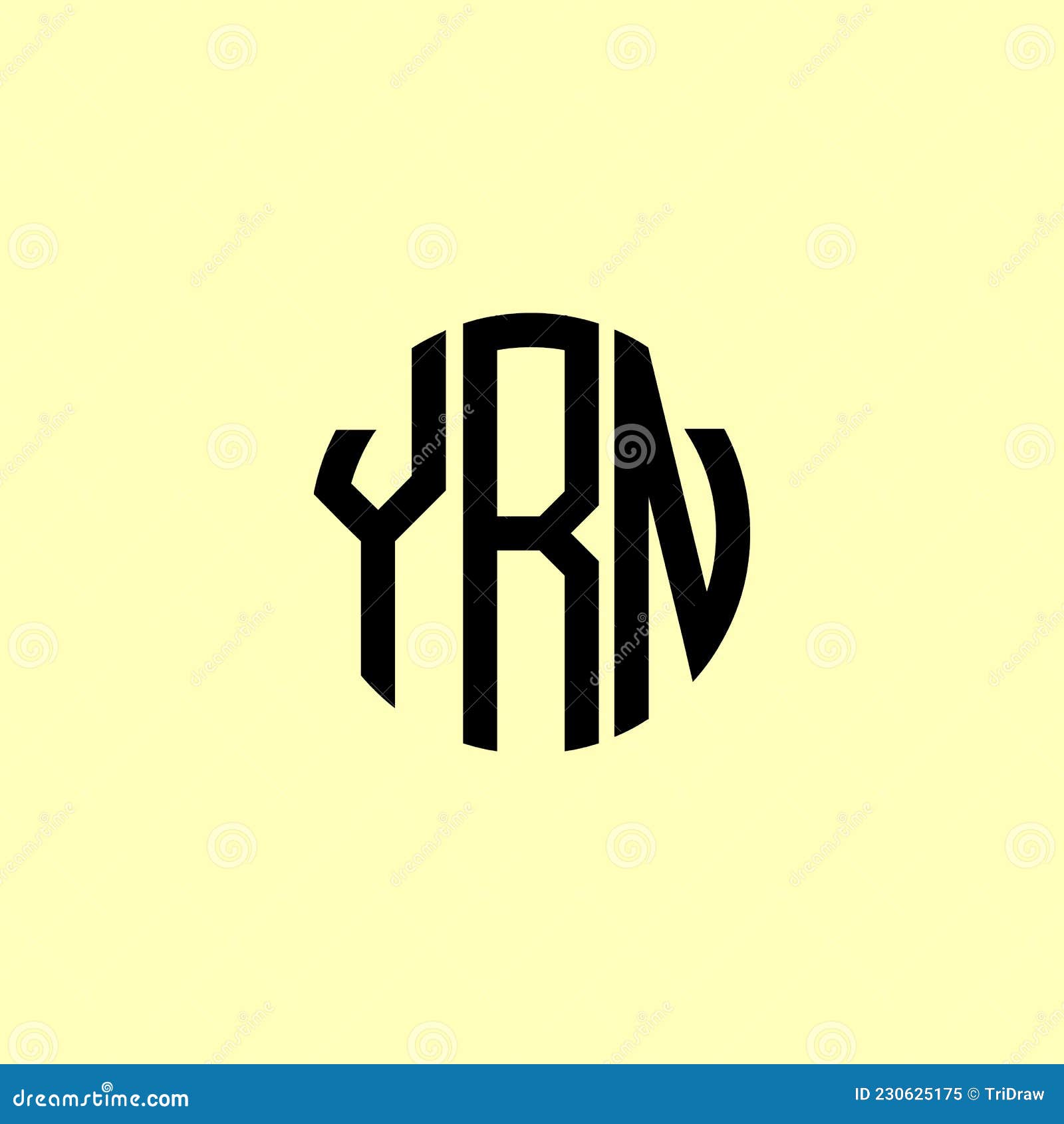 Creative Rounded Initial Letters YRN Logo Stock Vector - Illustration ...