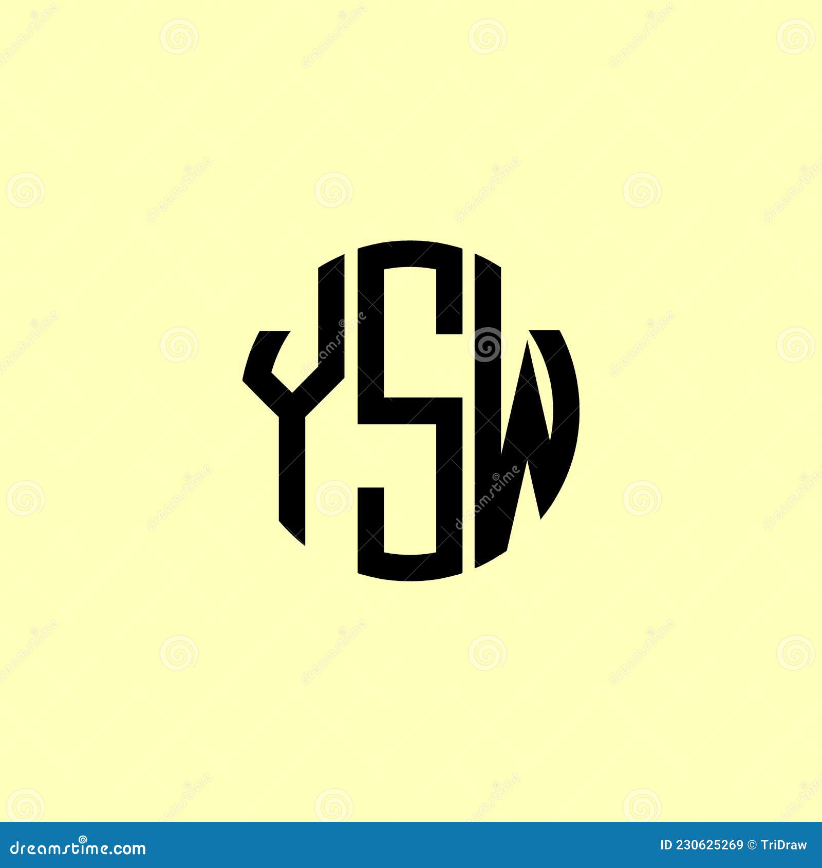 Creative Rounded Initial Letters YSW Logo Stock Vector - Illustration ...