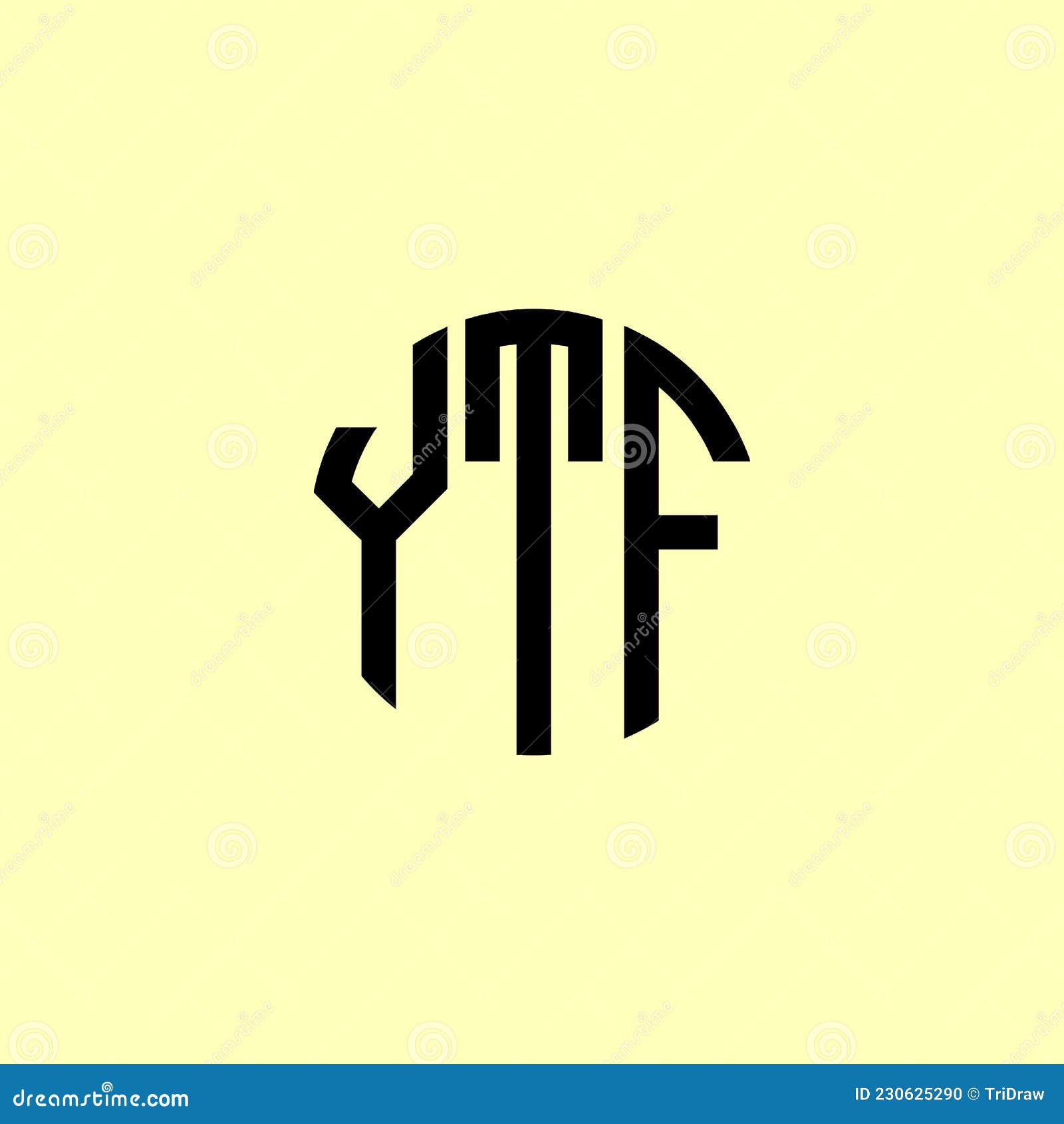 Creative Rounded Initial Letters YTF Logo Stock Vector - Illustration ...