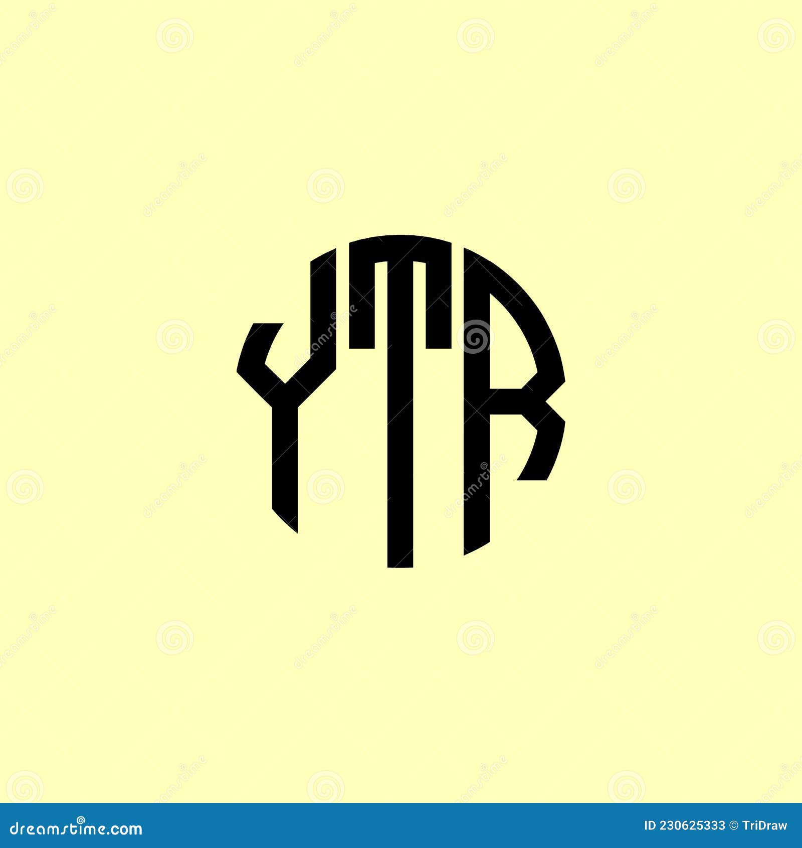 Creative Rounded Initial Letters YTR Logo Stock Vector - Illustration ...